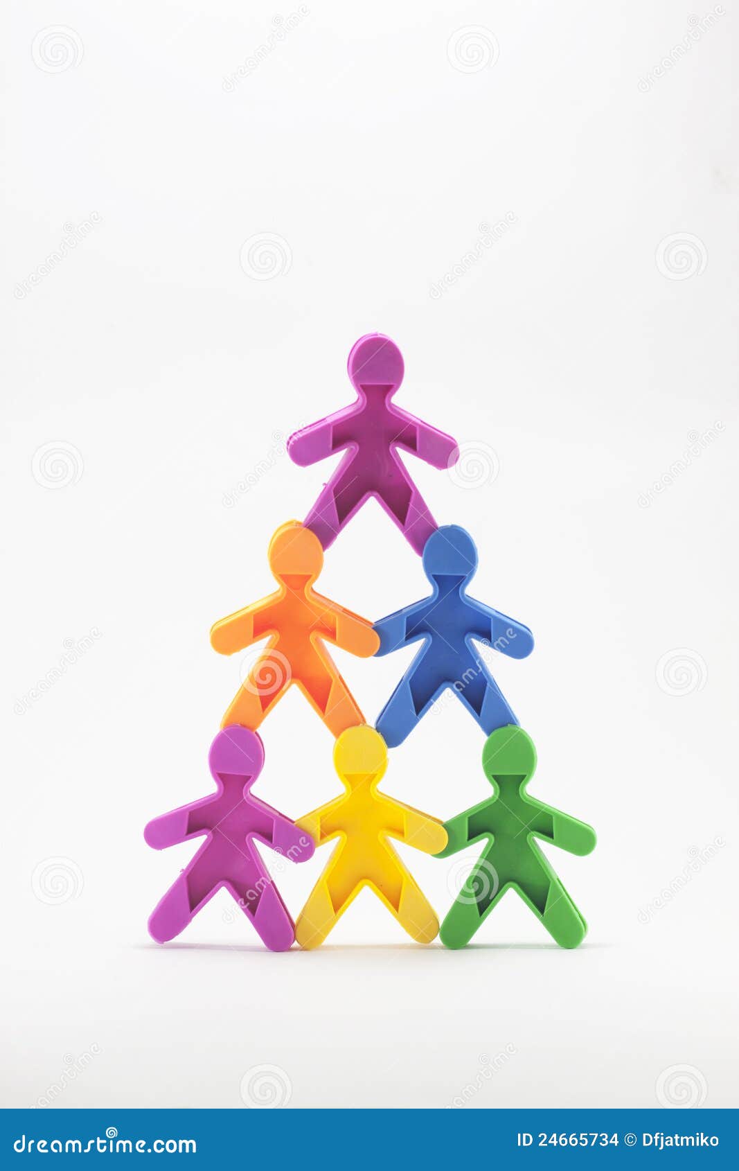 Pyramid of Colorfull Rubber People Stock Photo - Image of isolate ...