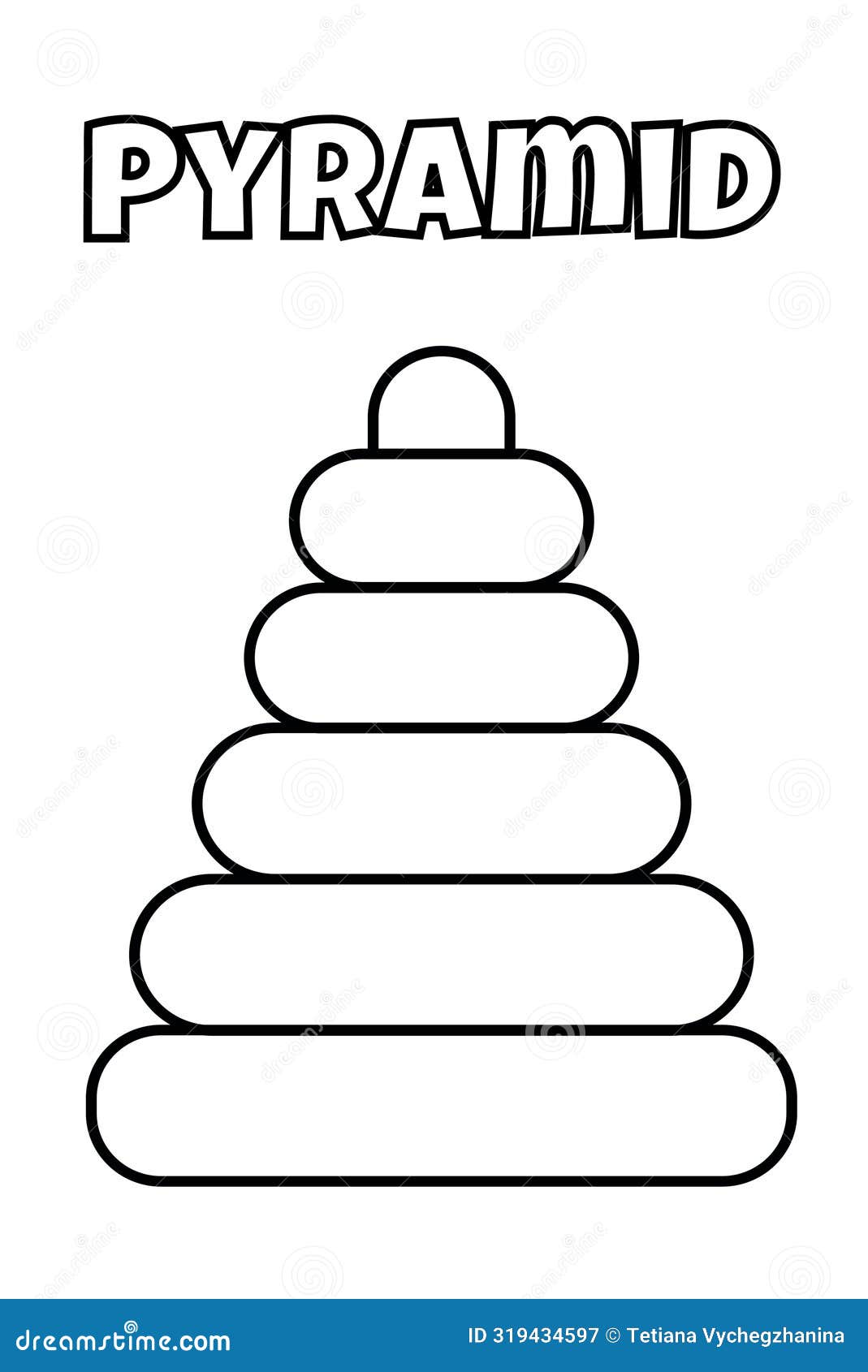 Pyramid Toy. Coloring Page For Kids. Educational Children Game For ...