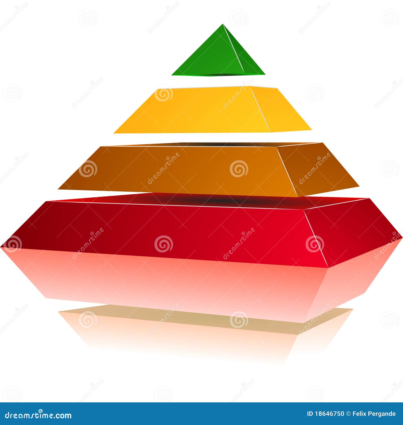 Pyramid with Colors stock illustration. Illustration of isolated - 18646750