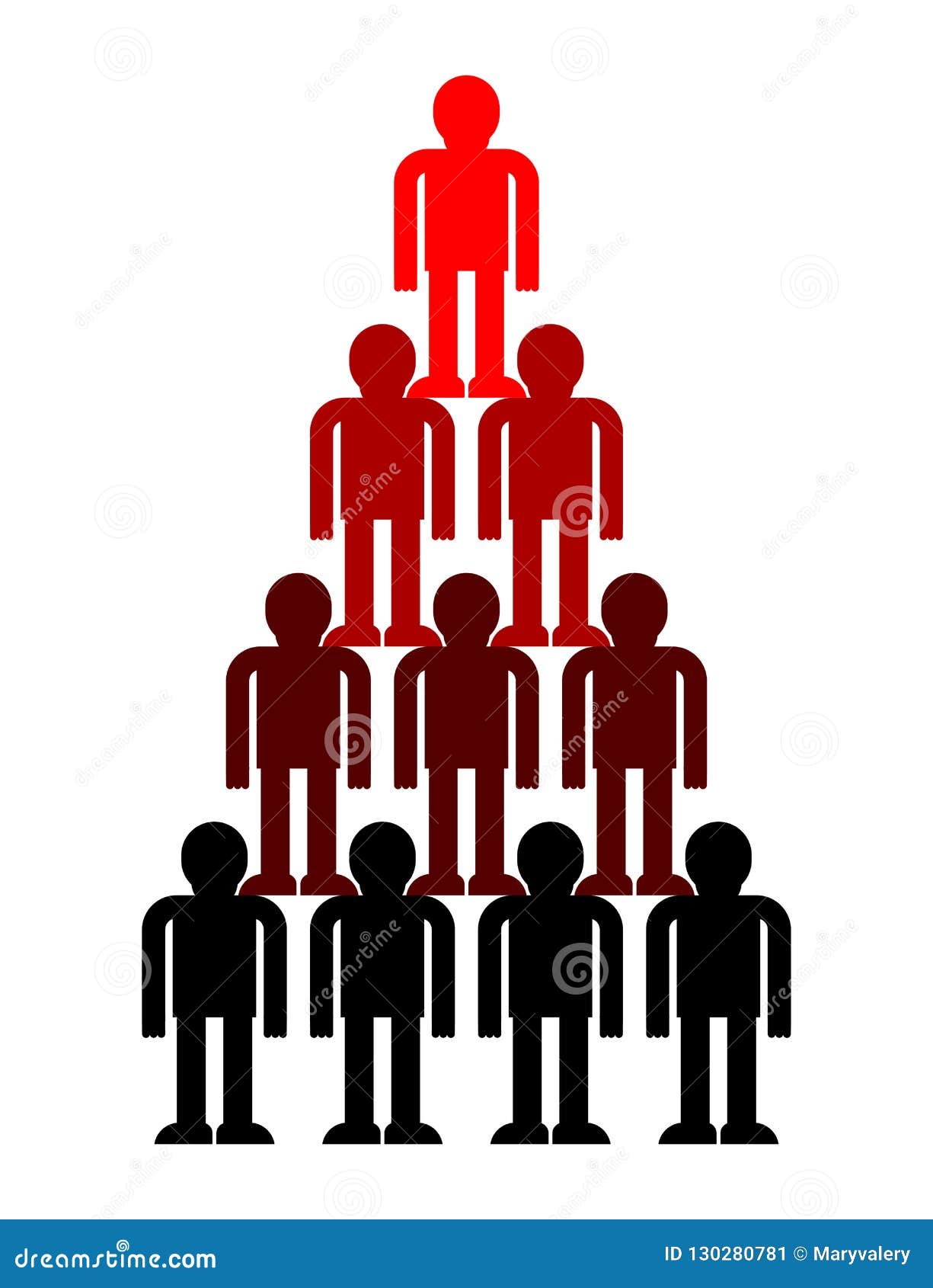 Pyramid Company Structure Leader. Subordination System Business Stock ...