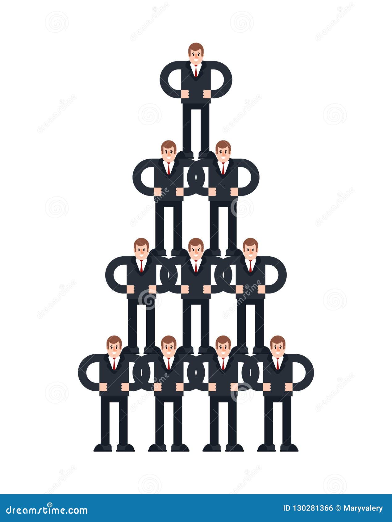 Structure Team Work Pyramid Human Cartoon Vector | CartoonDealer.com ...
