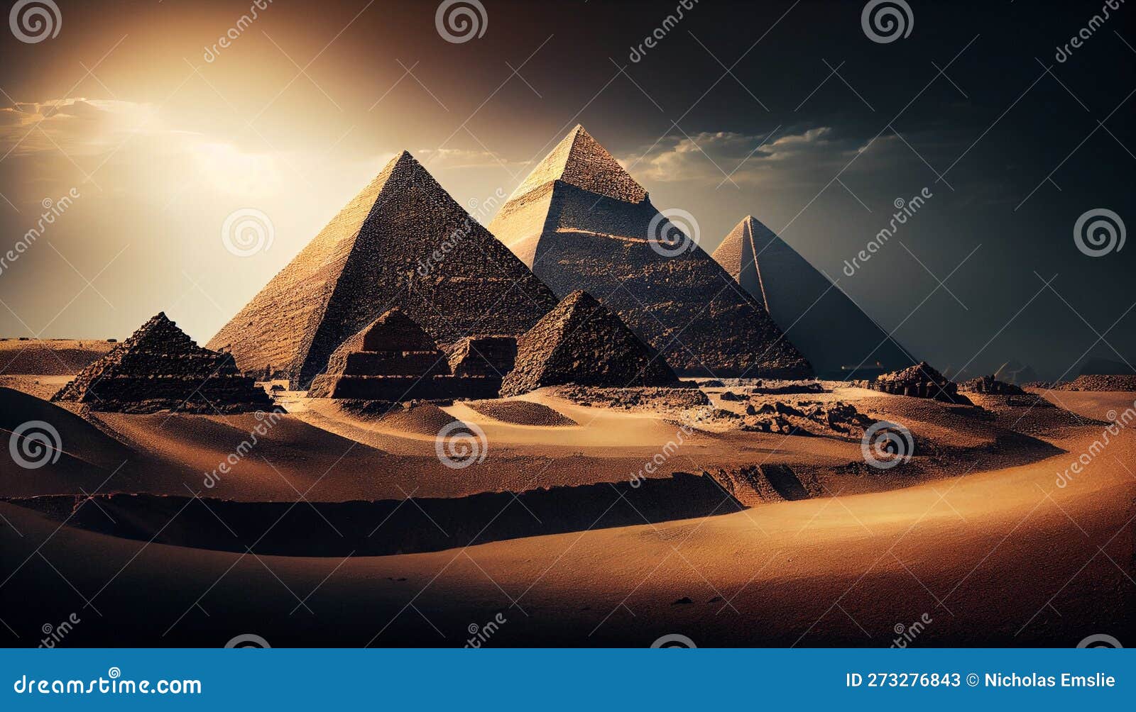 Pyramid Complex Ai Generated Stock Illustration - Illustration of sand ...