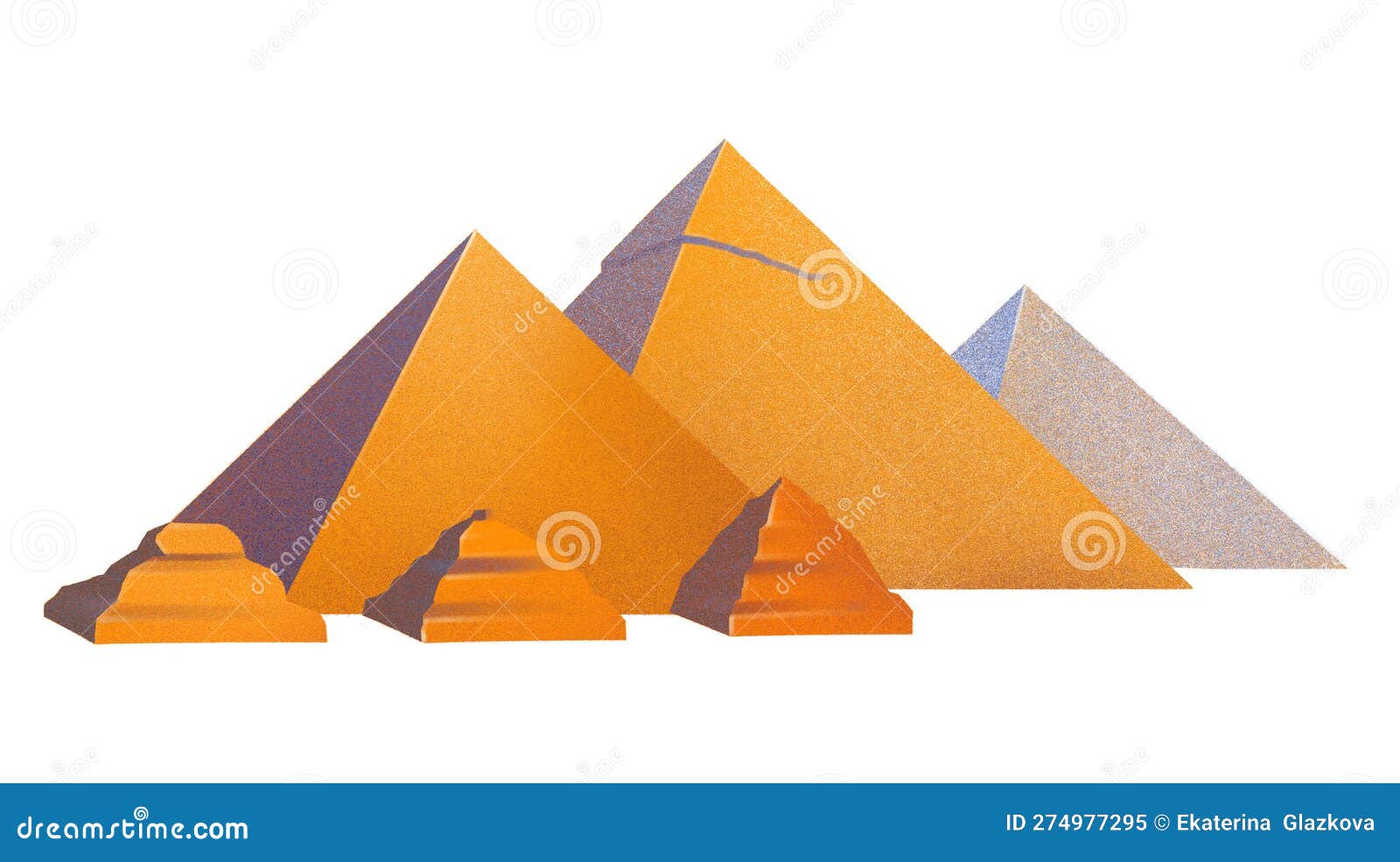 Pyramid Complex of Giza in a Digital Airbrushing Style. Stock ...