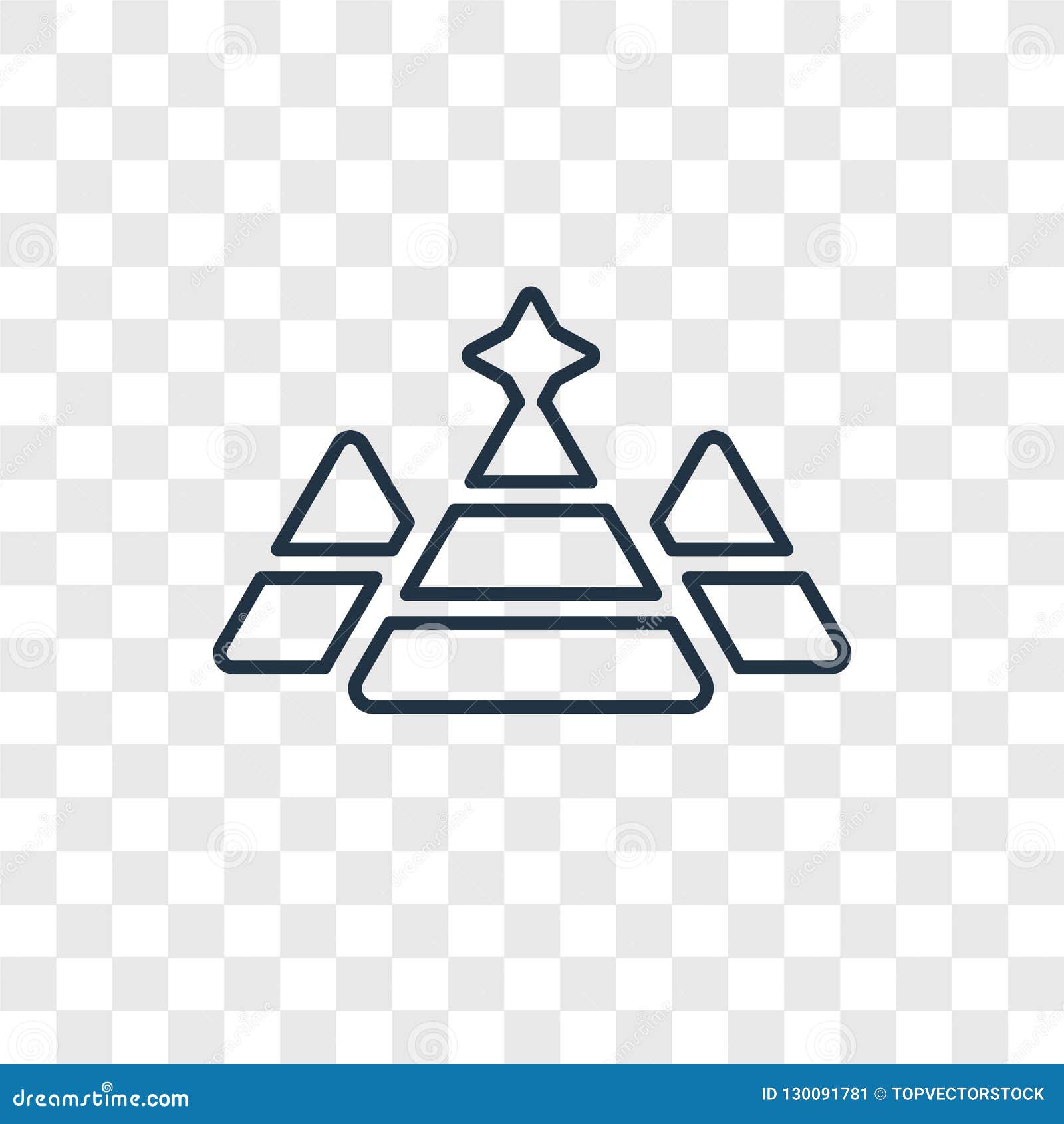 Pyramid Concept Vector Linear Icon Isolated on Transparent Background ...