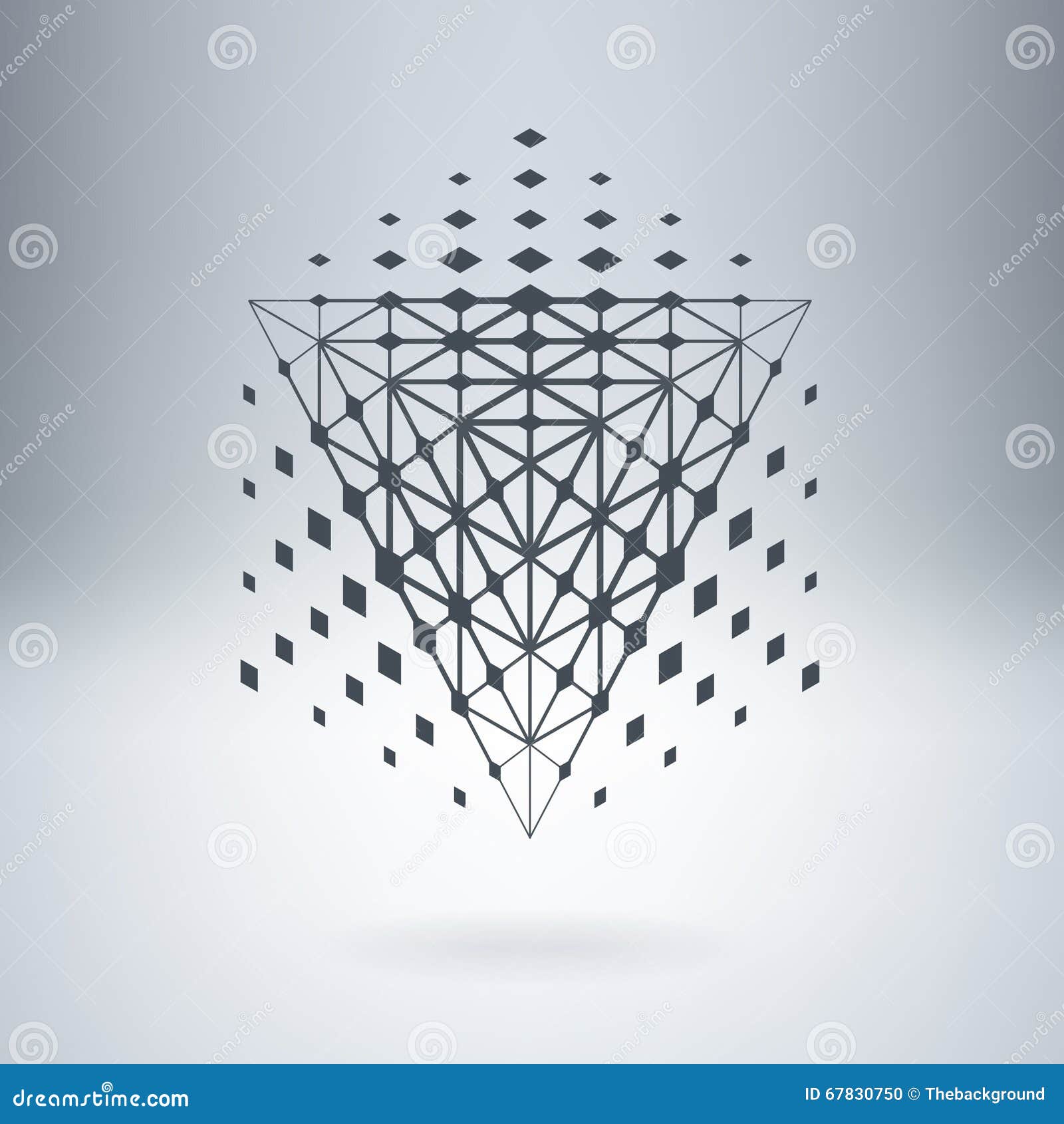 Pyramid with Connected Lines and Dots. Abstract Vector Illustration ...