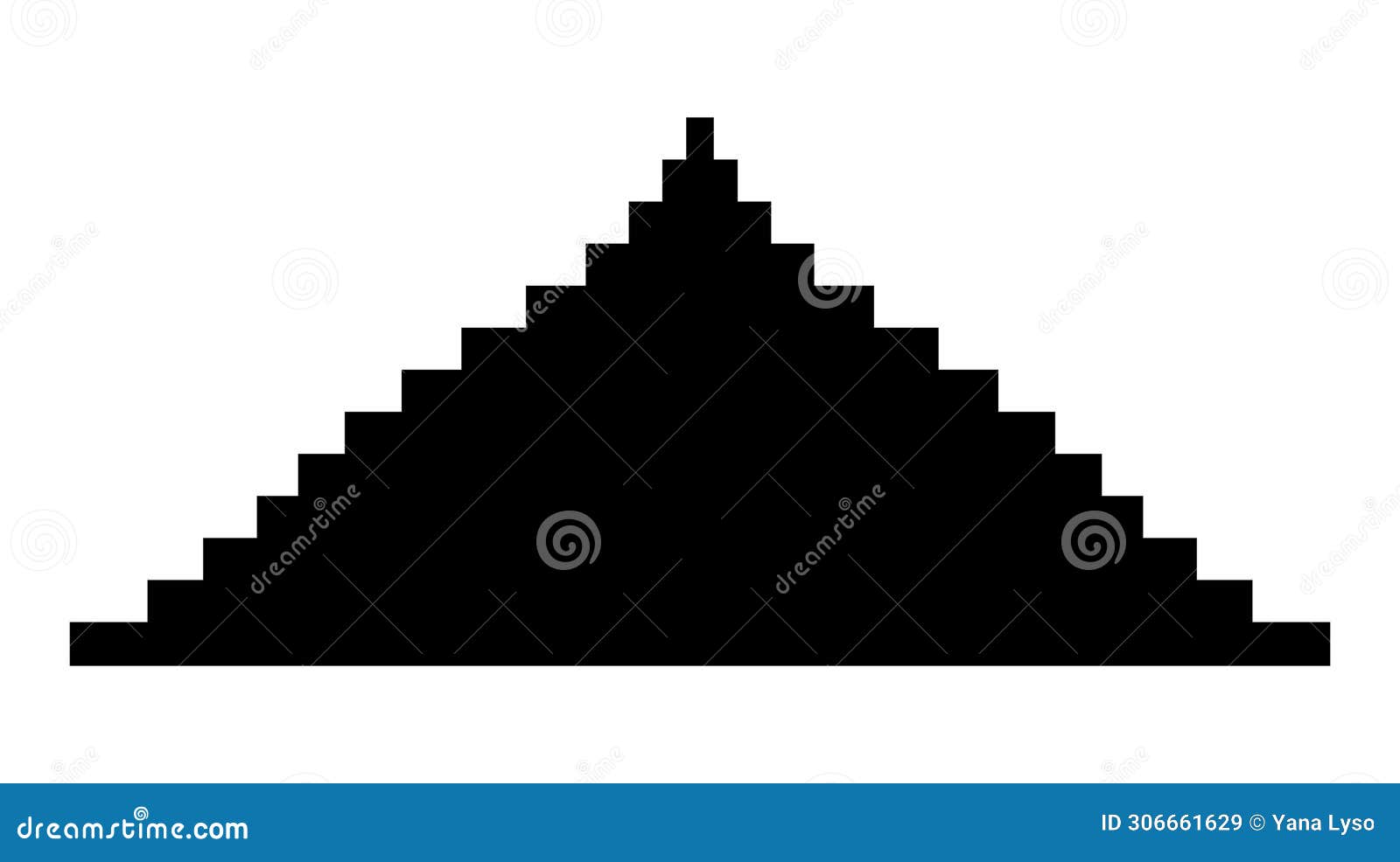 Pyramid Consisting of Horizontal Rectangles. Black Silhouette. Triangle ...