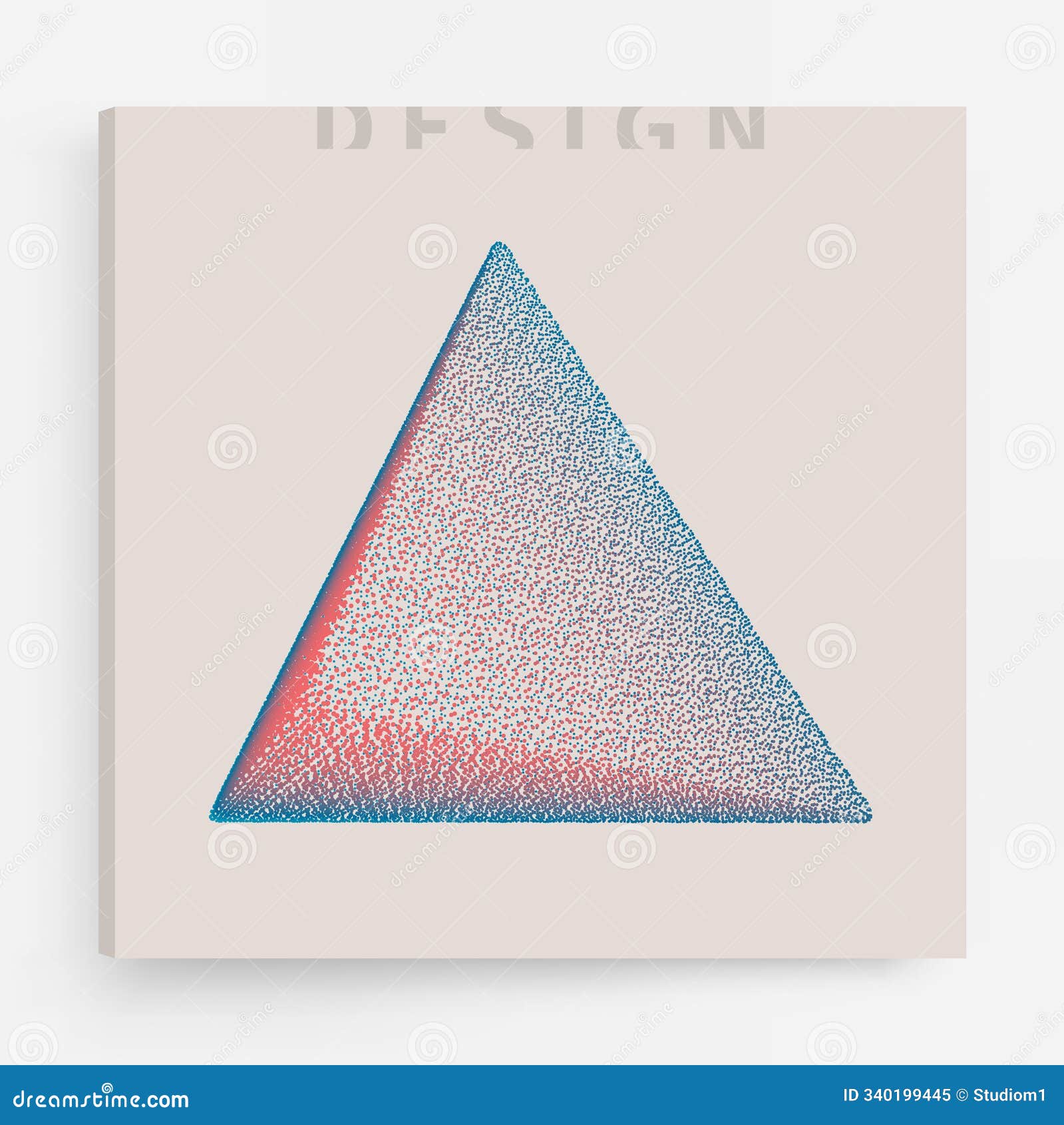 Pyramid Consisting of Small Particles. Cover Design Template. Object ...