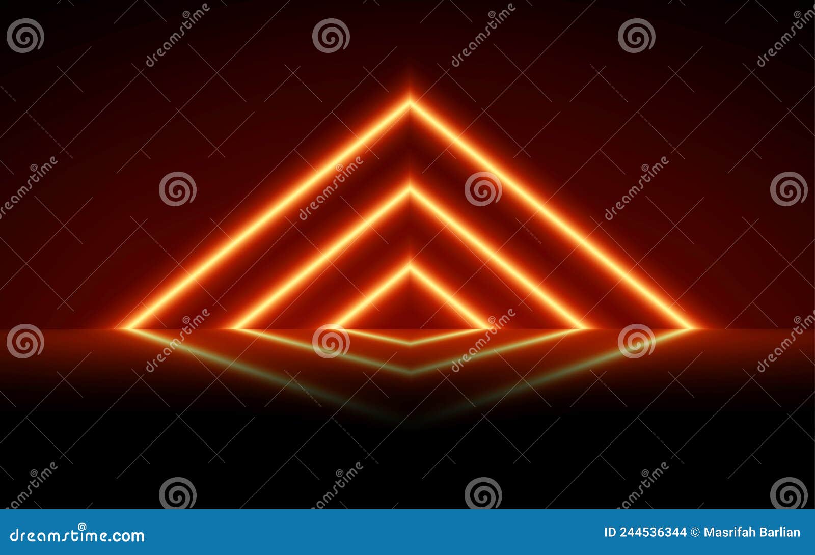 The Pyramid Consists of Glowing Stripes. 3D Illustration Stock Vector ...