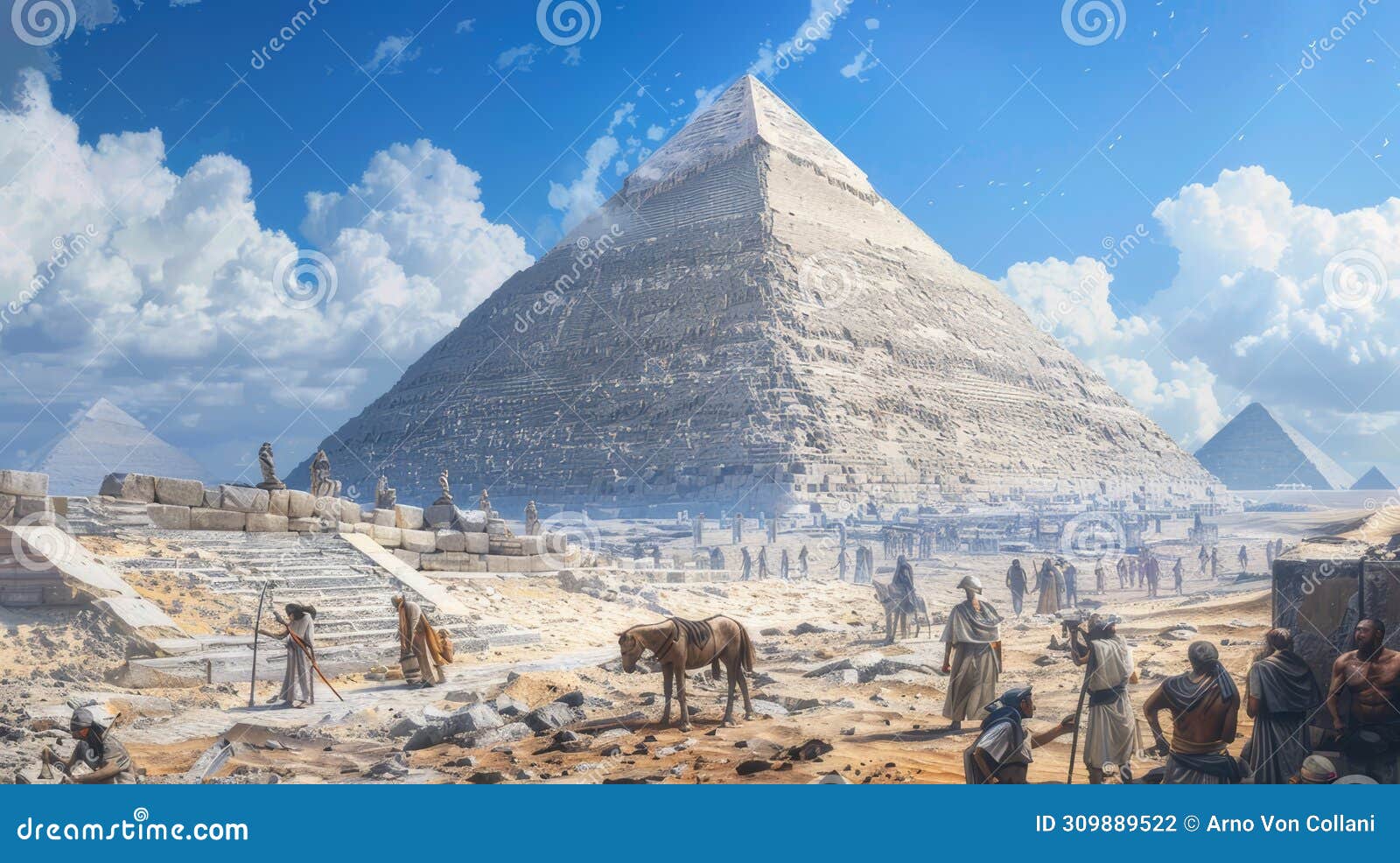 The Great Pyramids Of Giza As The Iconic Desert Sunset Royalty-Free ...