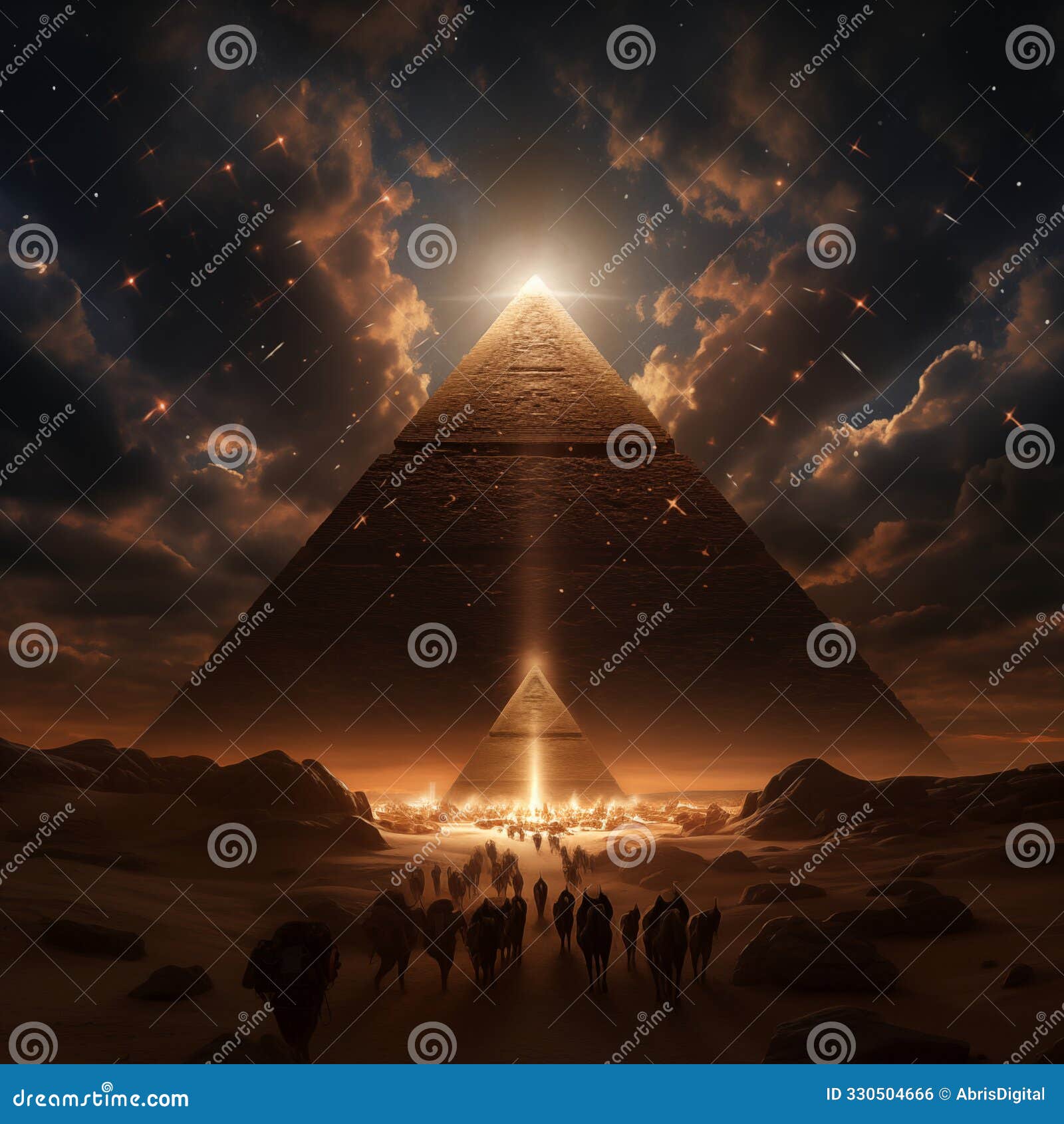 Pyramid is covered in sand stock illustration. Illustration of pyramid ...