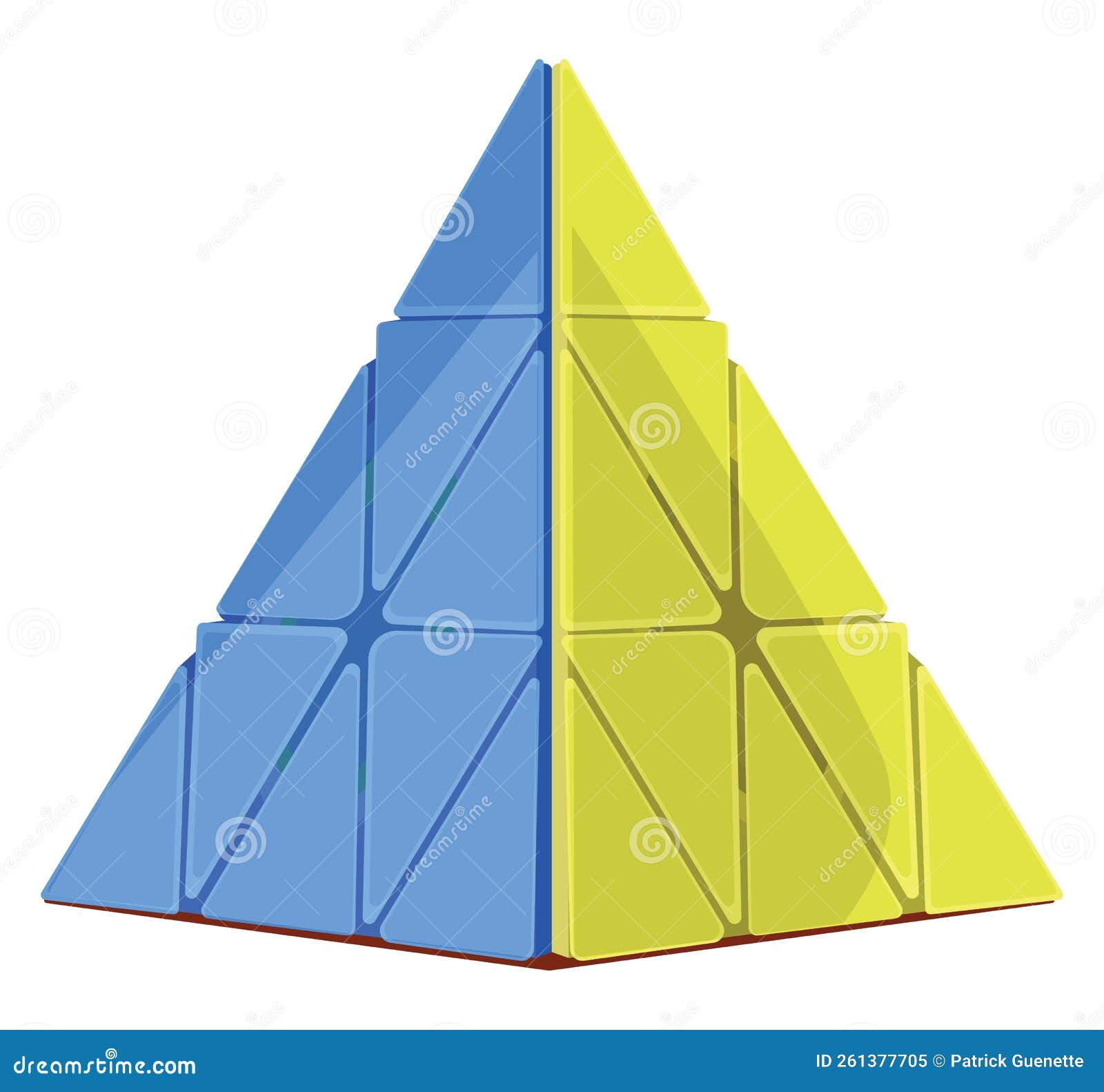Pyramid cube, icon stock vector. Illustration of line - 261377705