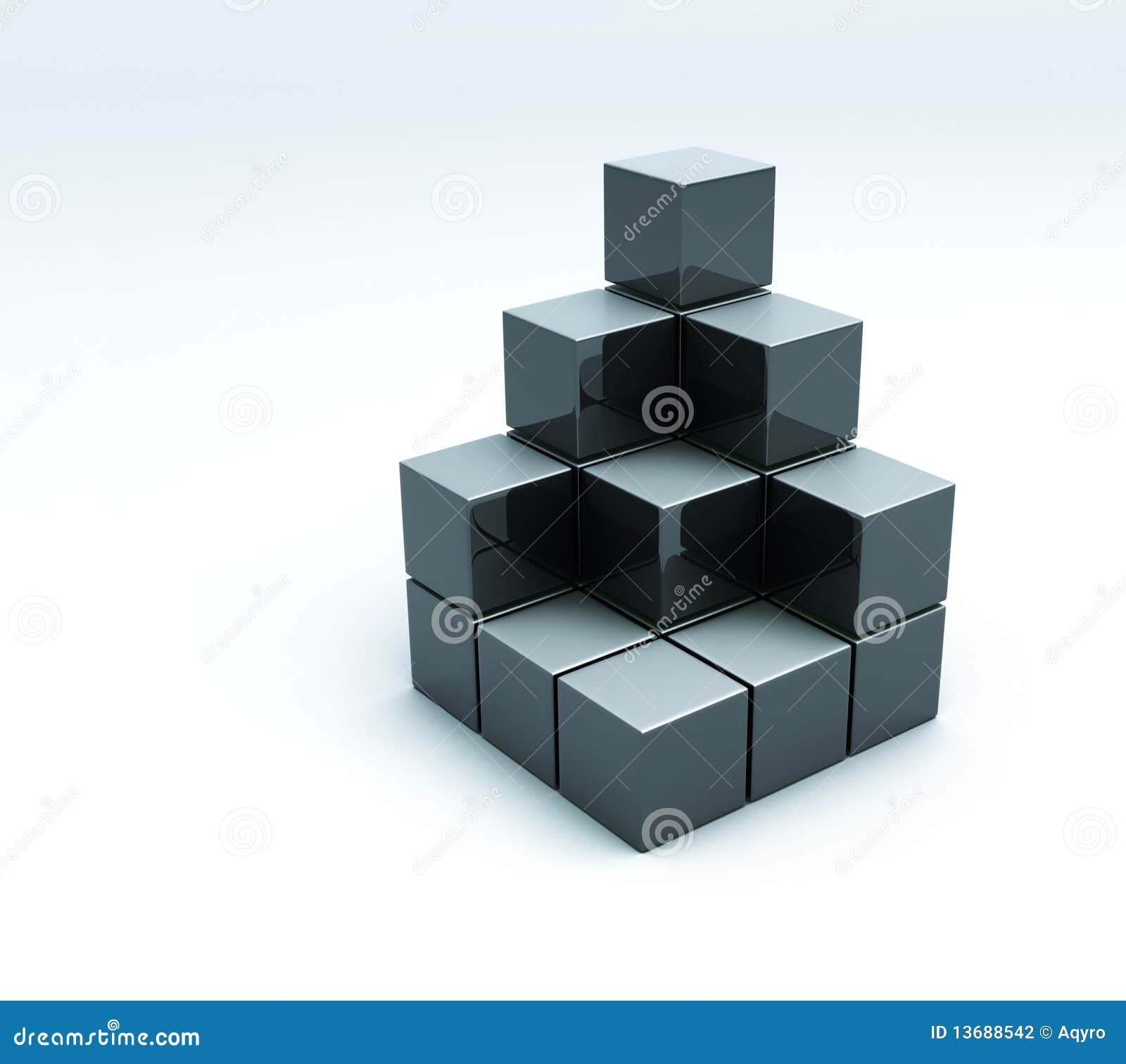 Pyramid of cubes stock illustration. Illustration of cubes - 13688542
