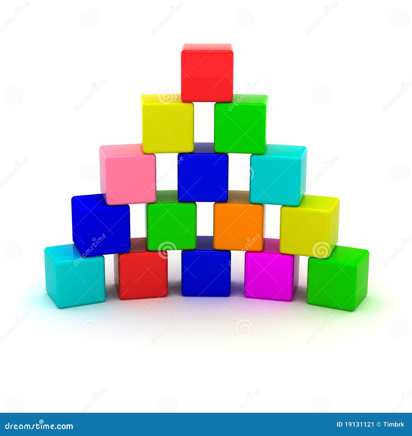 Pyramid from cubes stock illustration. Illustration of graphic - 19131121