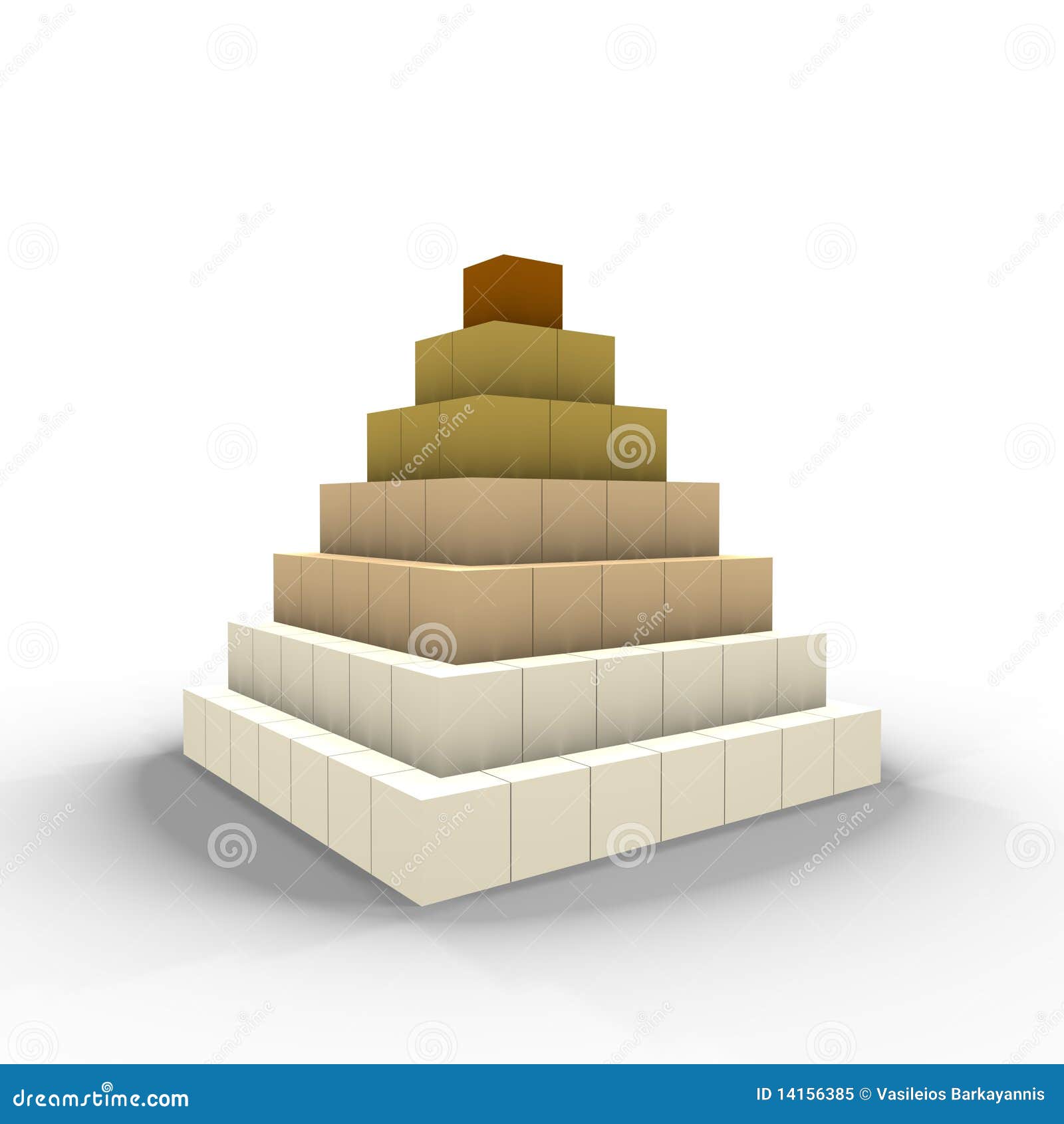 A Pyramid Of Cubes - A 3d Image Royalty-Free Stock Photo ...