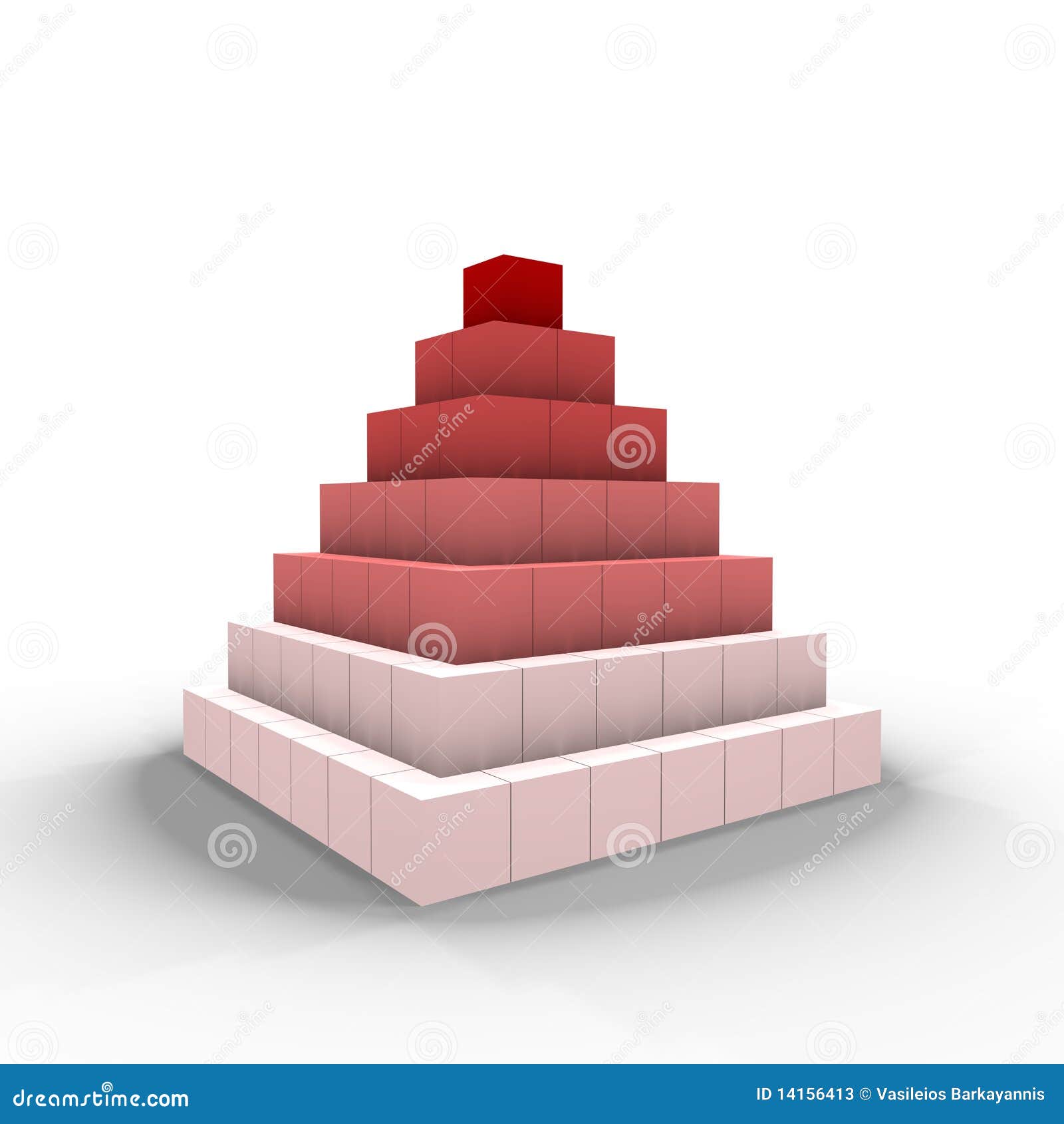A Pyramid of Cubes - a 3d Image Stock Illustration - Illustration of ...