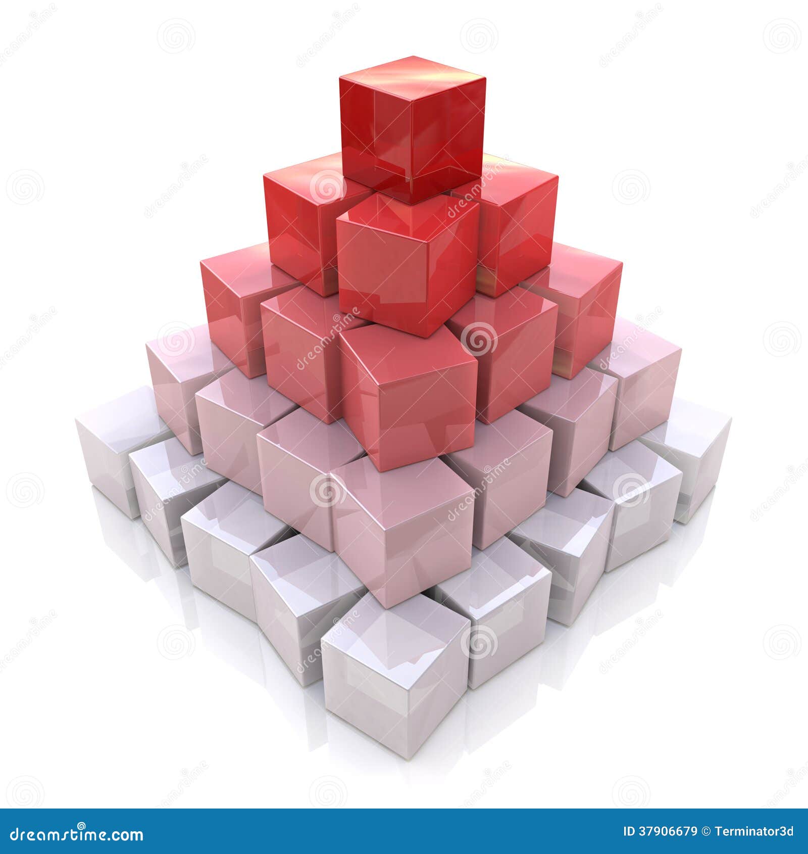 Pyramid of cubes stock illustration. Illustration of market - 37906679