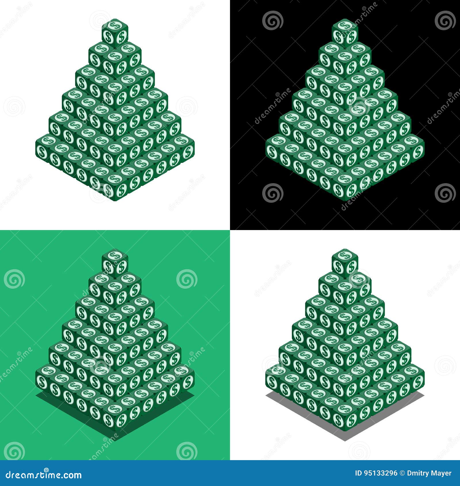 Pyramid With Dollar, Euro Symbol And Arrow Up Line And Solid Icon ...