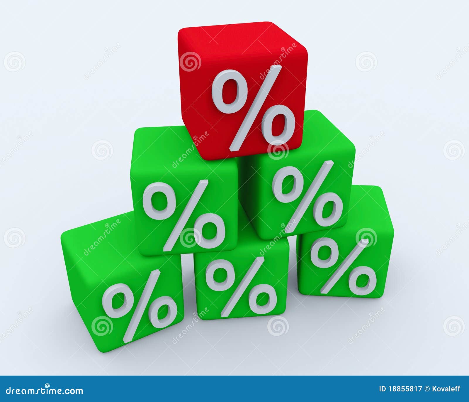 Pyramid of the Cubes with Percents Stock Illustration - Illustration of ...