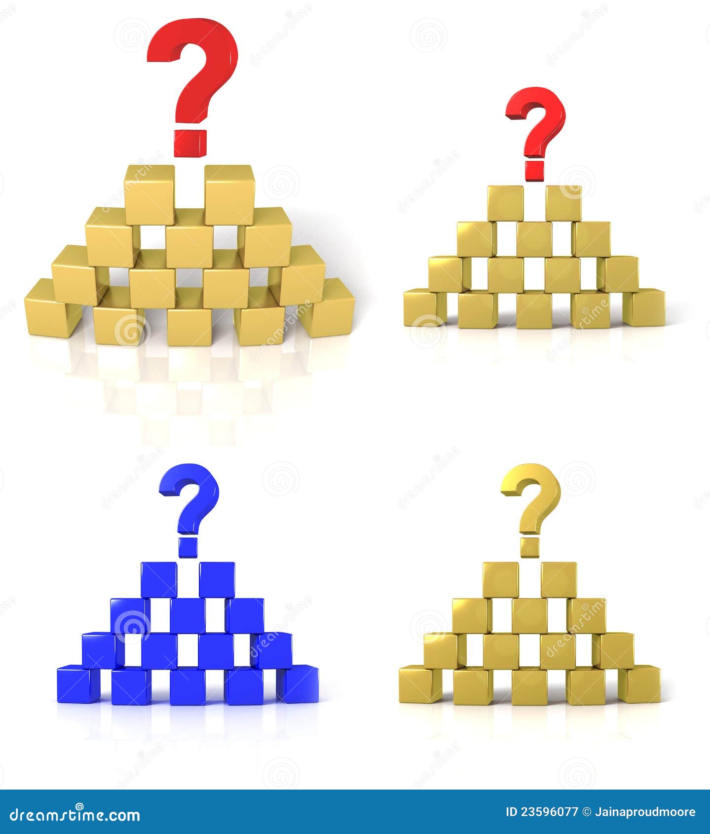 The Pyramid of Cubes with a Question Mark Stock Illustration ...