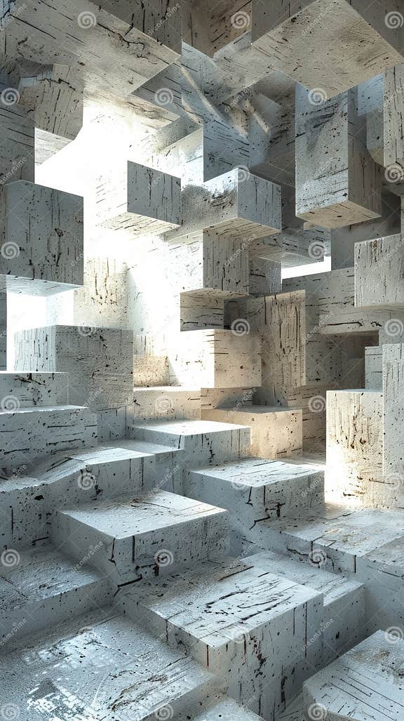 A Pyramid of Cubes in Various Sizes Creating a Dynamic Display in the ...