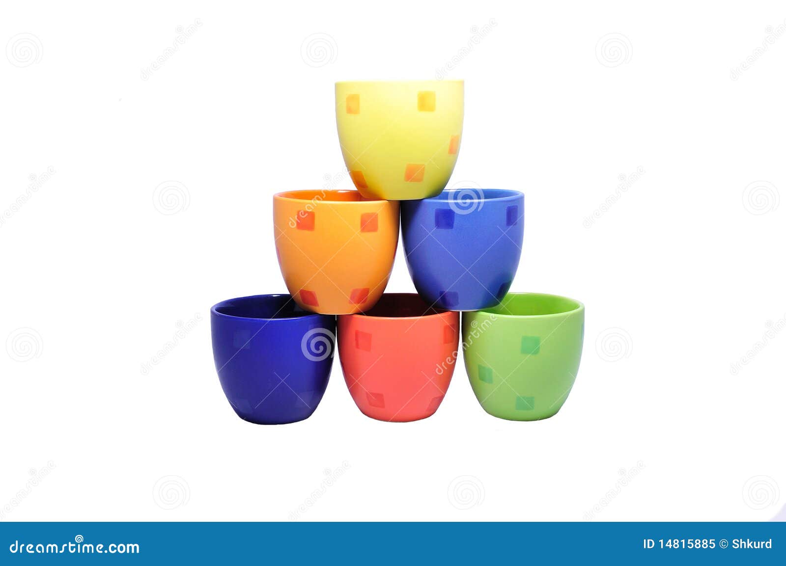 Pyramid of cups stock image. Image of colored, china - 14815885