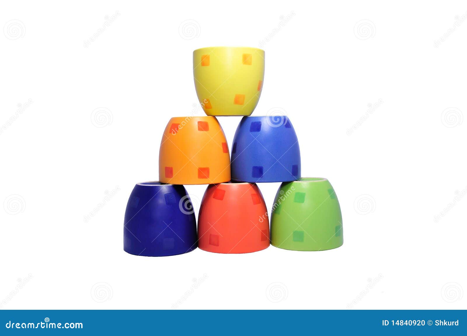 Pyramid of cups stock photo. Image of yellow, isolated - 14840920