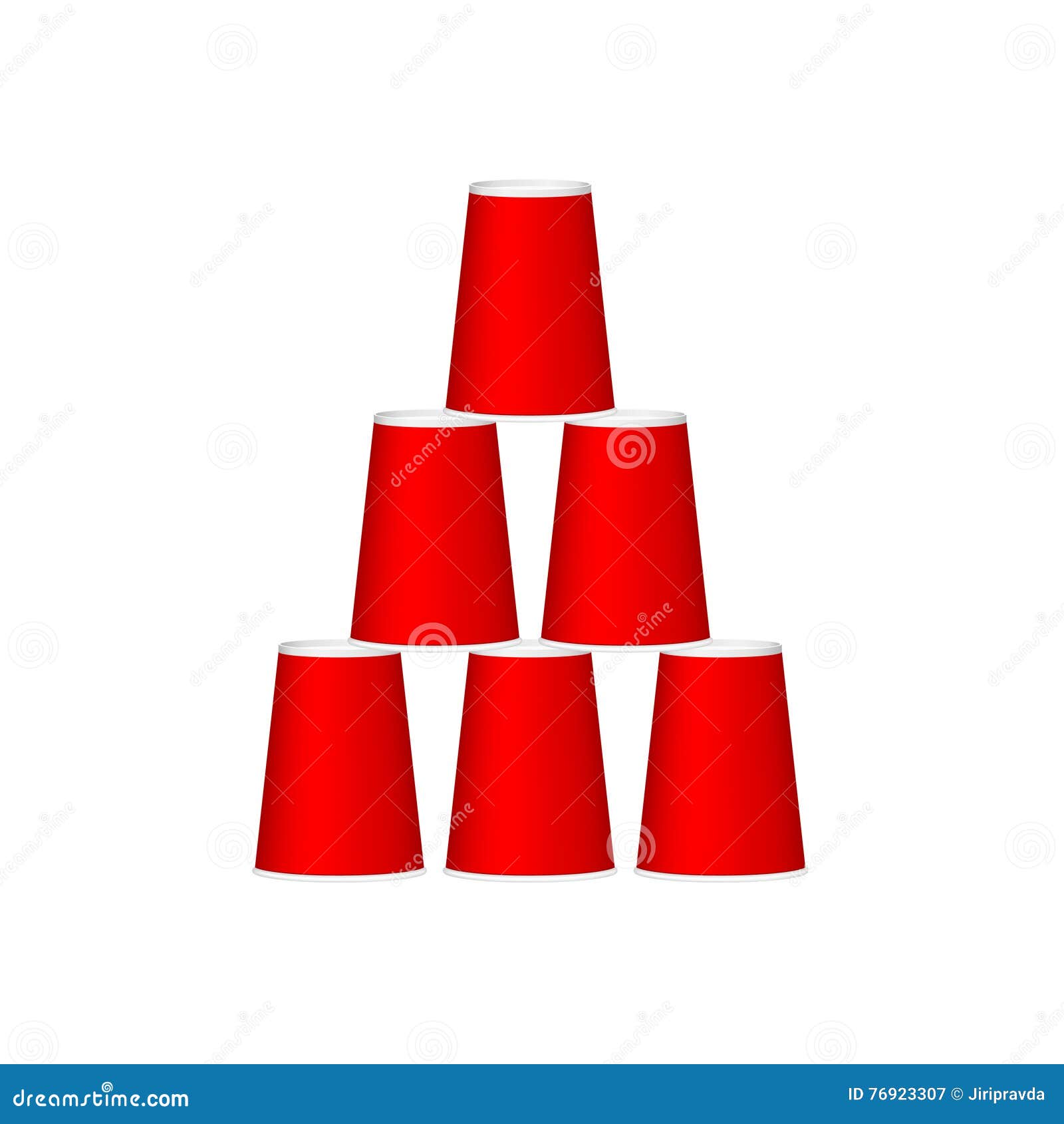 Pyramid of Cups in Red Design Stock Vector - Illustration of vector ...