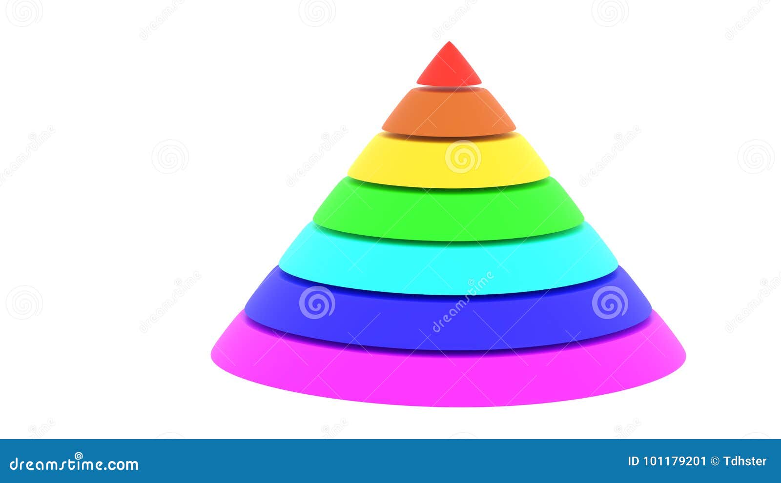 Pyramid Cylyndric Chart Rainbow Color 3d Illustration Stock ...