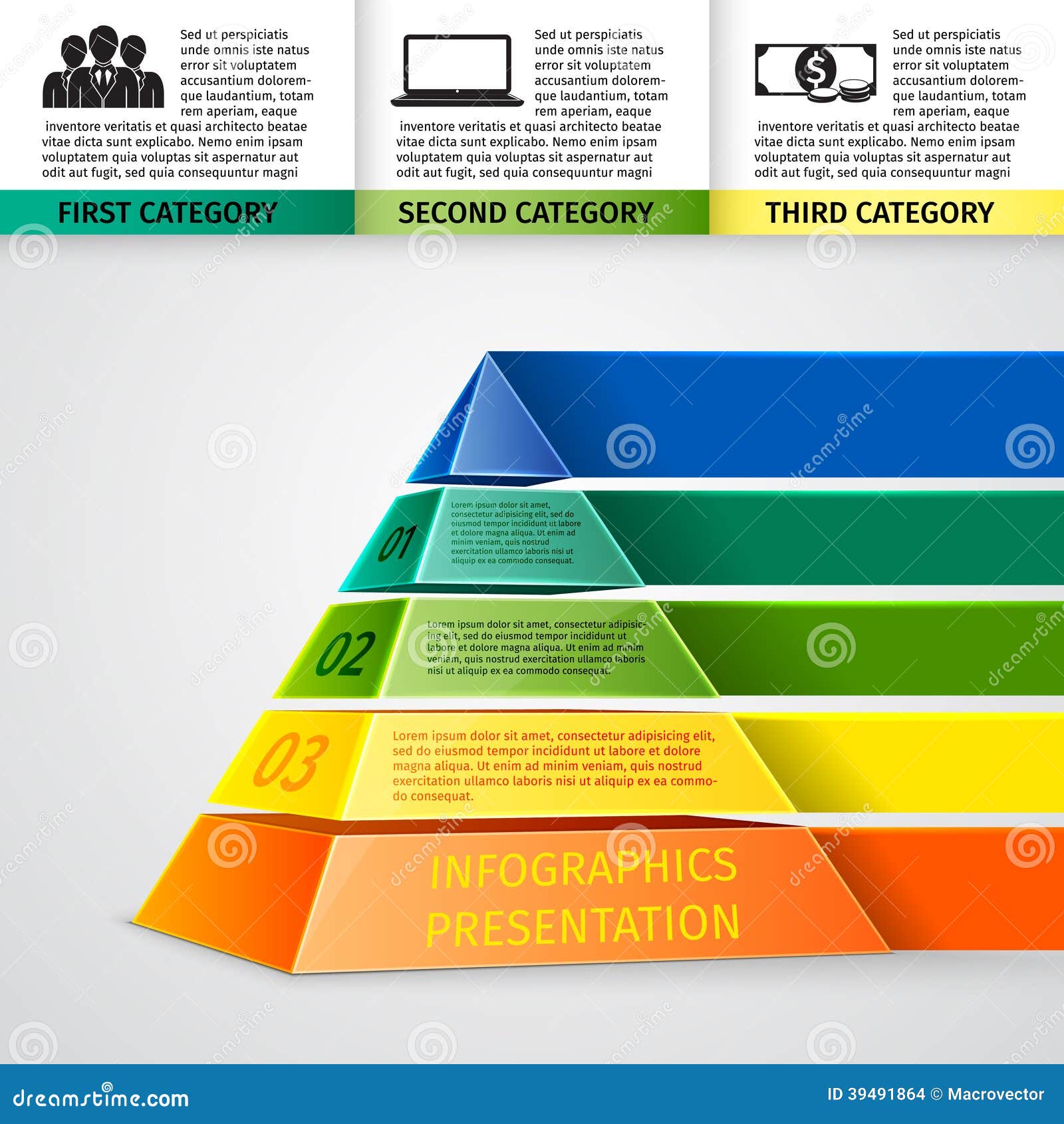 Pyramid 3d Infographics Vector Illustration | CartoonDealer.com #39491864