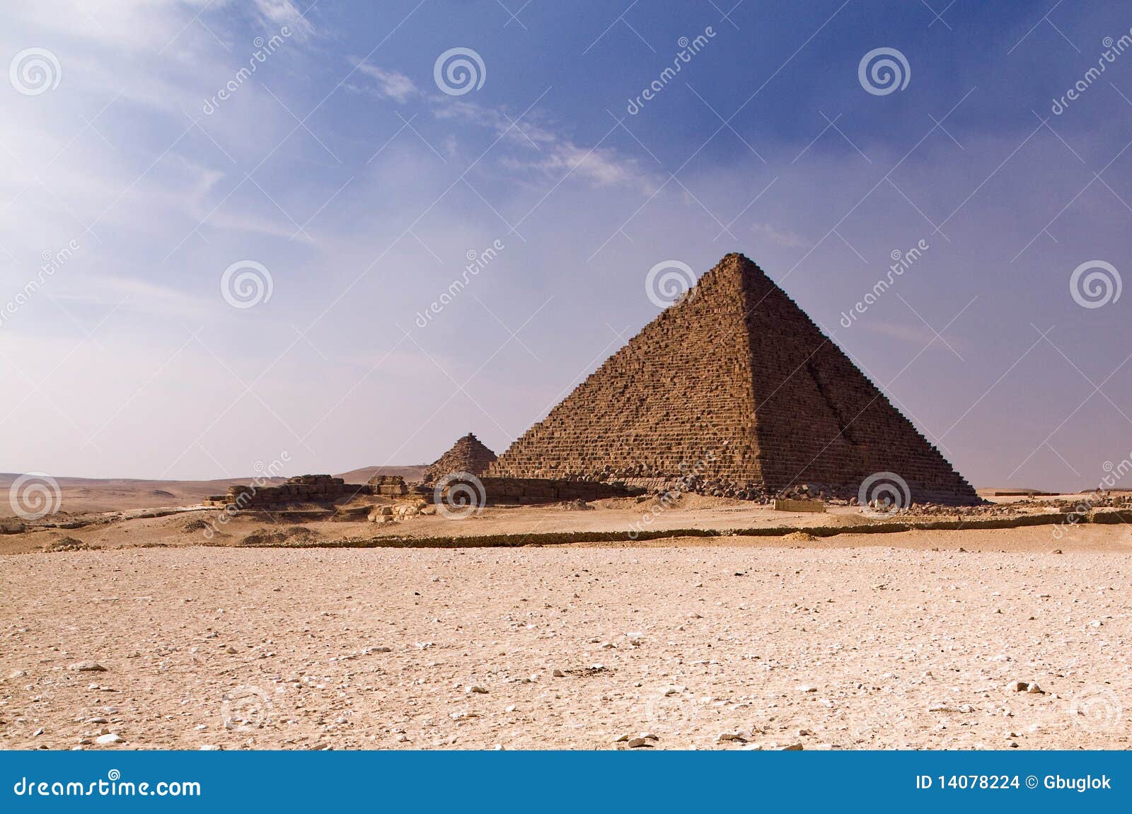 Pyramid in the desert stock photo. Image of monument - 14078224