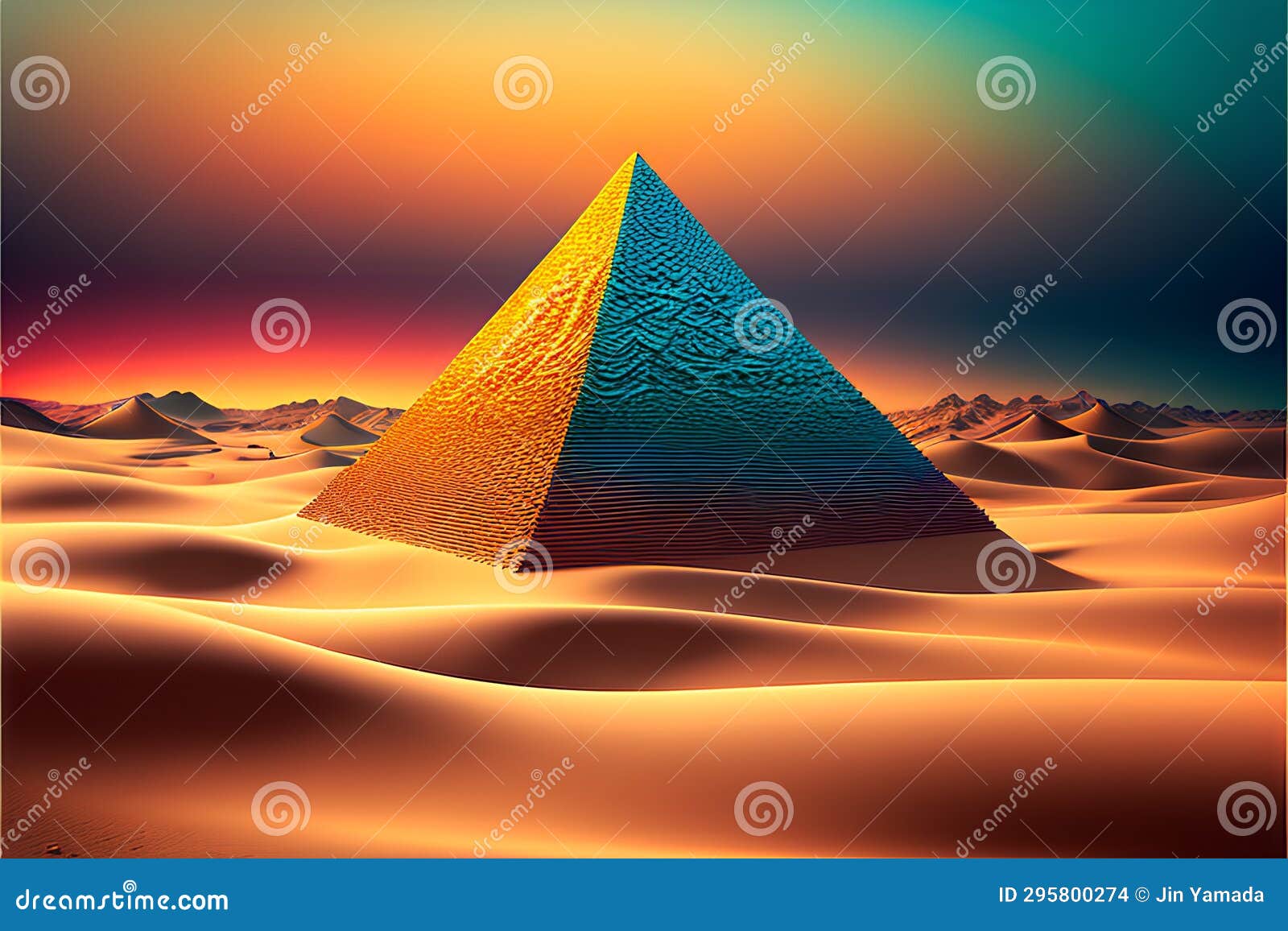 Pyramid in the Desert. Vector Illustration. Eps 10, Contains ...