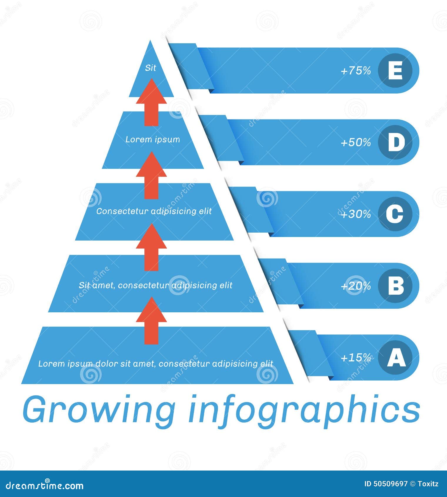 Pyramid Diagram with Arrows Stock Vector - Illustration of diagram ...