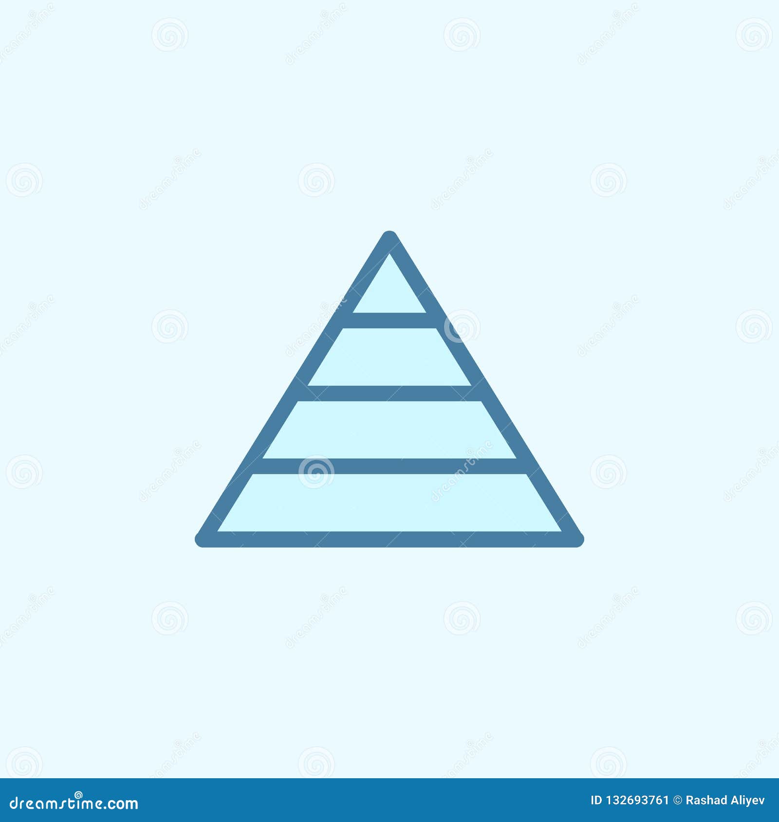 Pyramid Diagram Field Outline Icon. Element of 2 Color Simple Icon ...