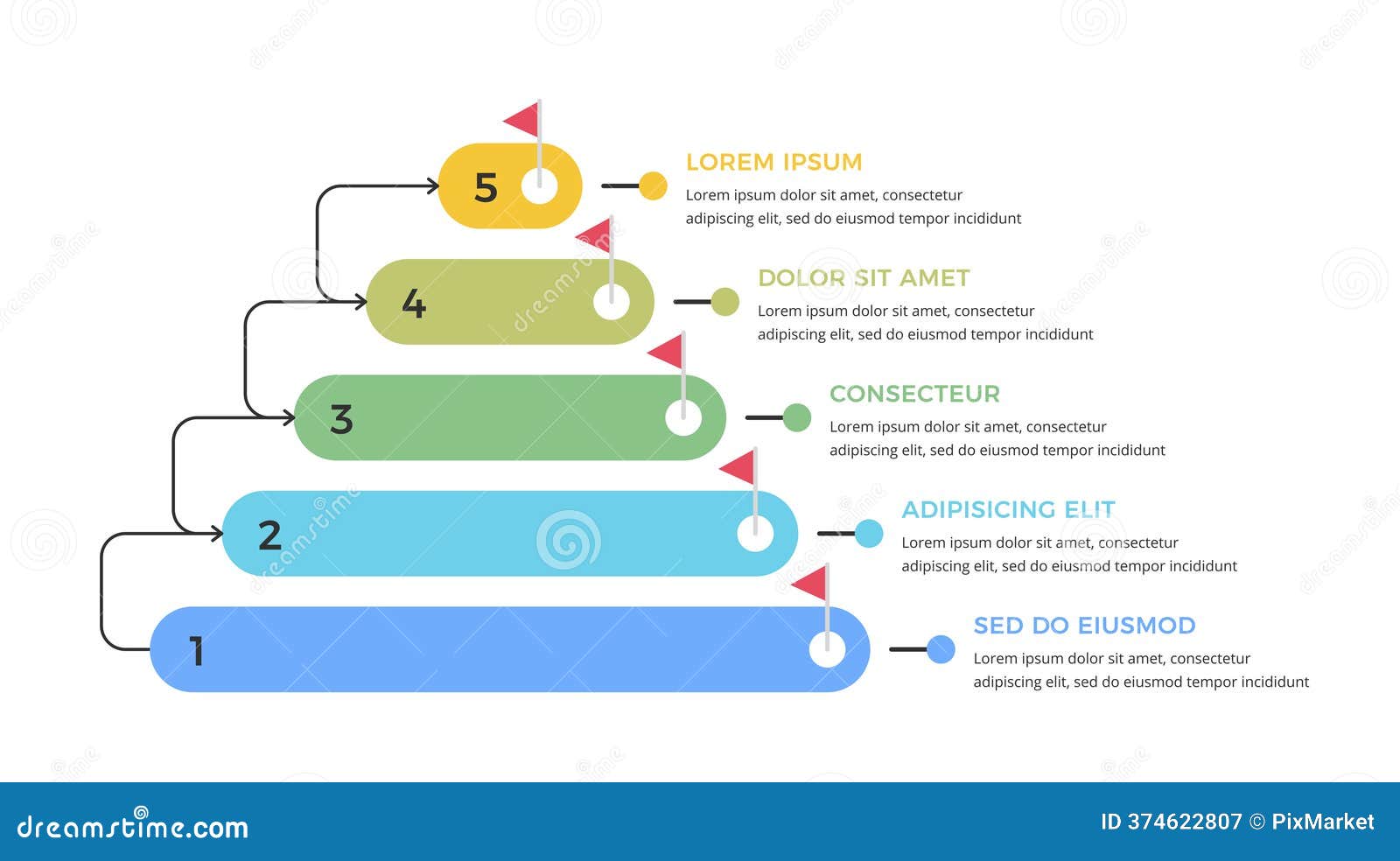 Pyramid. Five Elements Strategy. Business Infographics. Pyramid Chart ...