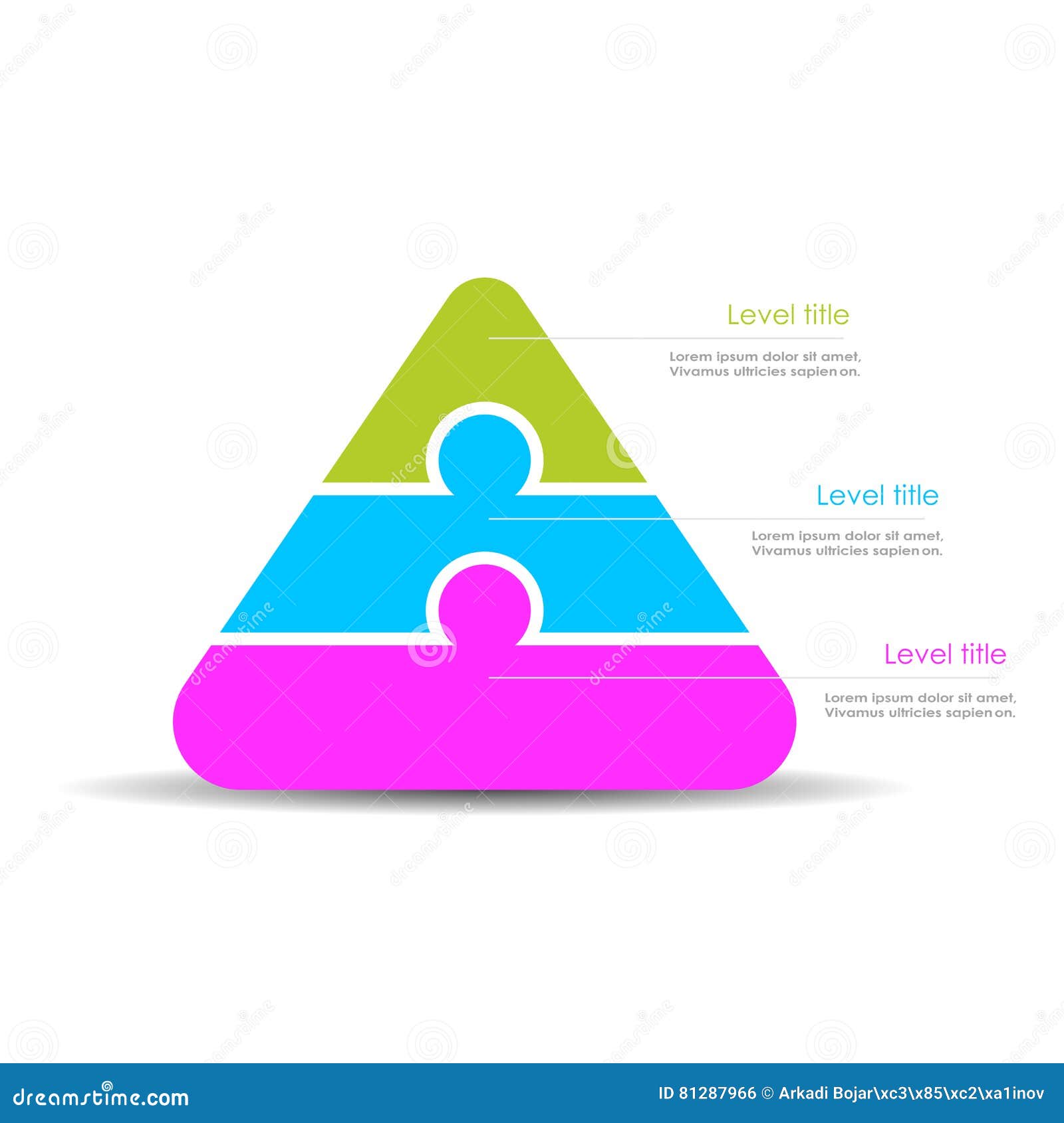 Pyramid diagram template stock vector. Illustration of colorful - 81287966