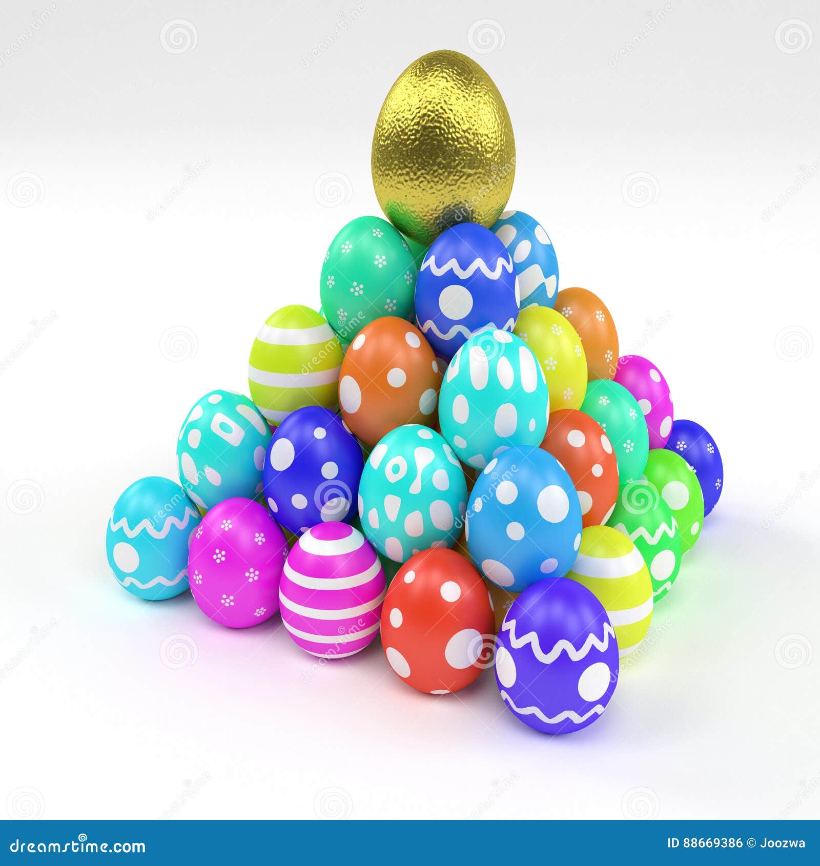 Pyramid of easter eggs stock illustration. Illustration of shiny - 88669386