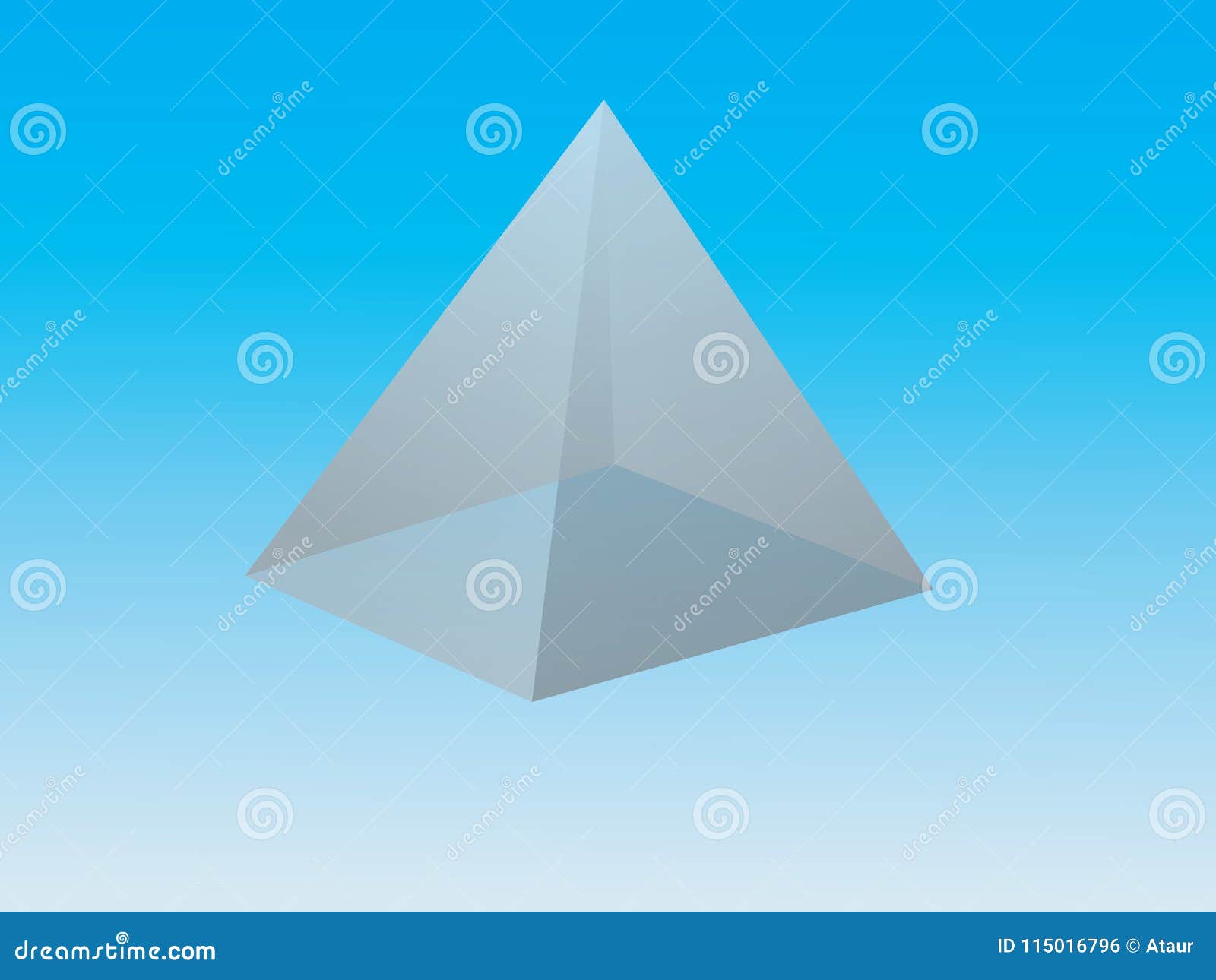 A Transparent White Pyramid Shape Logo for Business on Blue Background ...