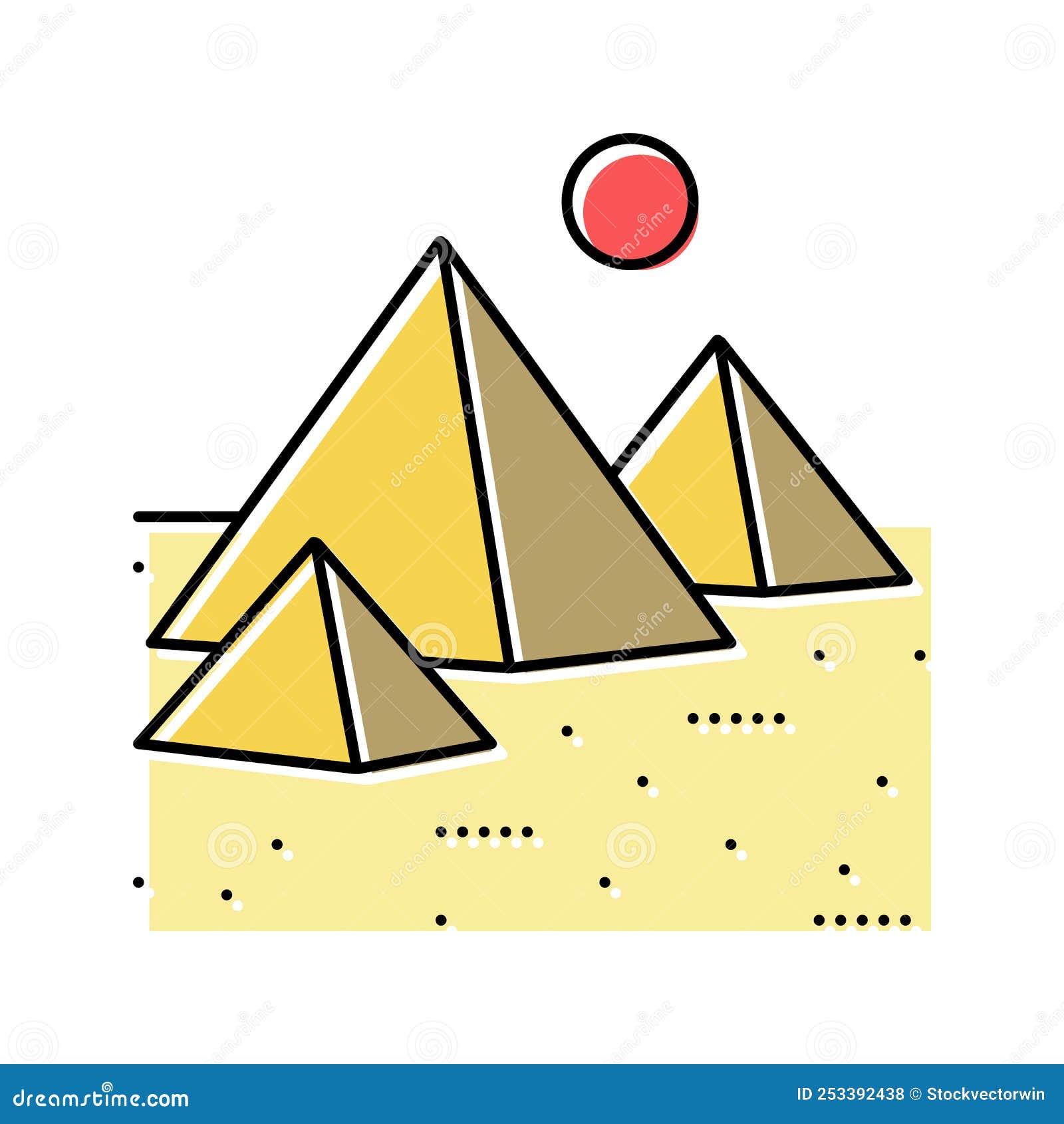 Pyramid Egypt Construction Color Icon Vector Illustration Stock ...