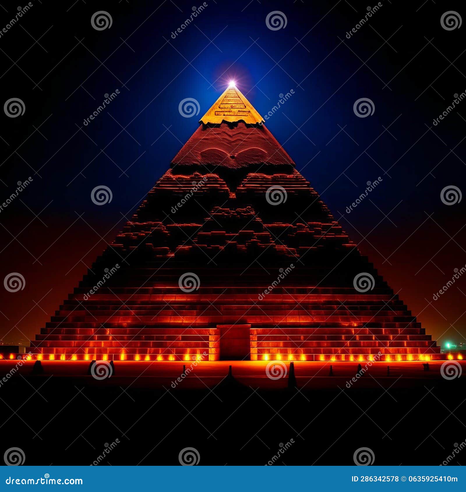 Pyramid in Egypt Highlighted in Red. Stock Illustration - Illustration ...