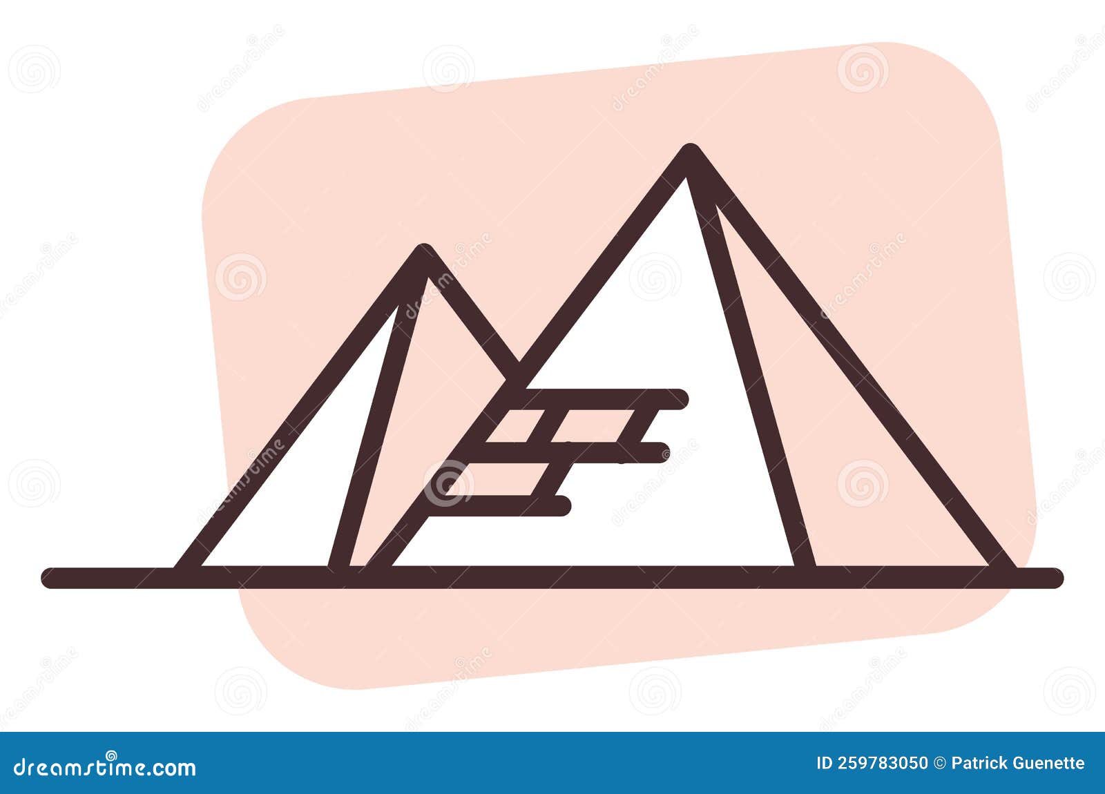 Pyramid in Egypt, icon stock vector. Illustration of tourism - 259783050