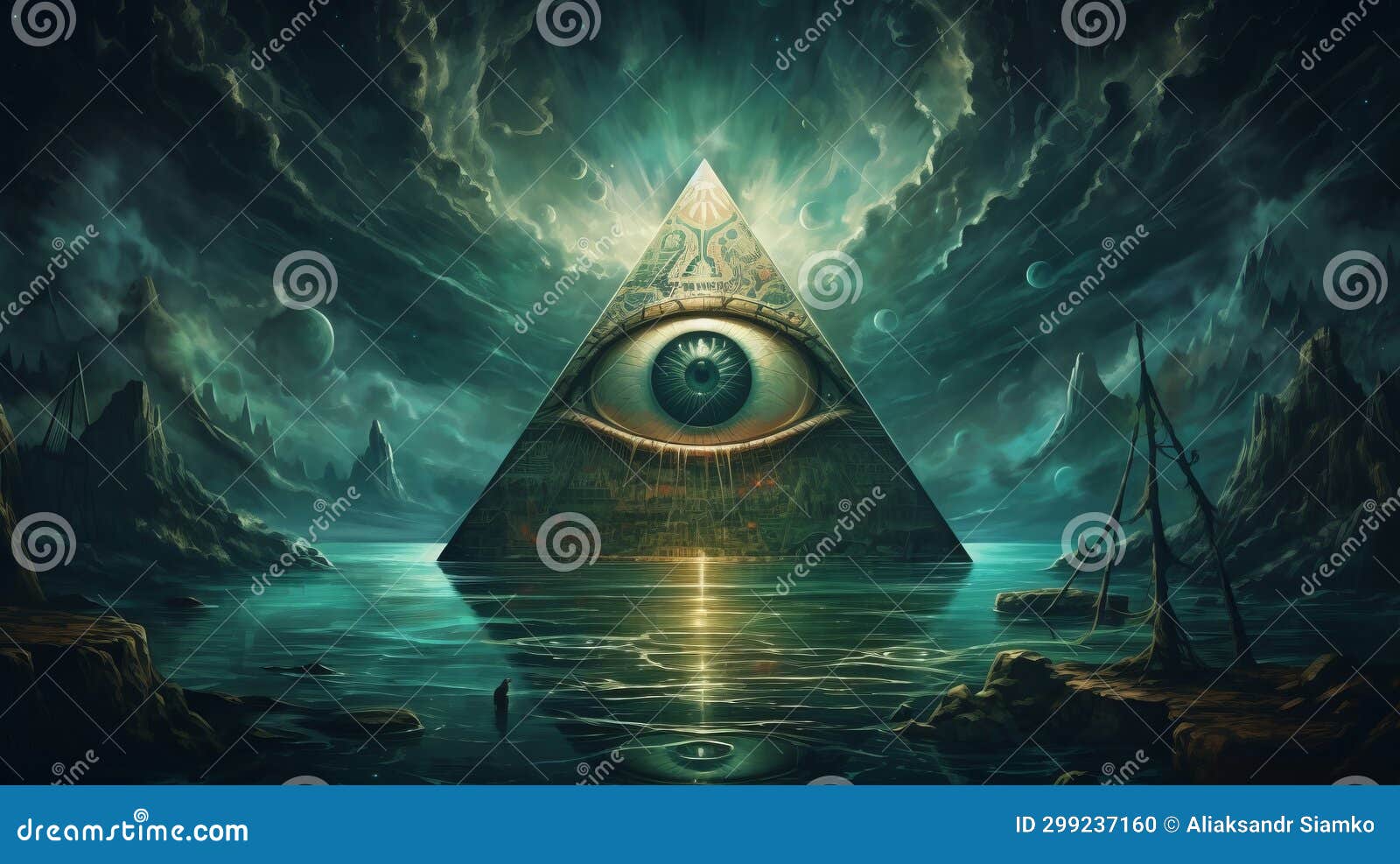 A Pyramid with an Eye in the Middle of it Stock Photo - Image of design ...