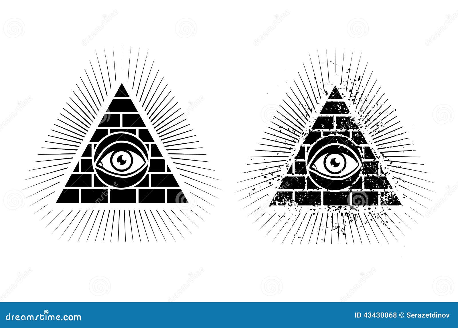 Pyramid and eye stock vector. Illustration of culture - 43430068