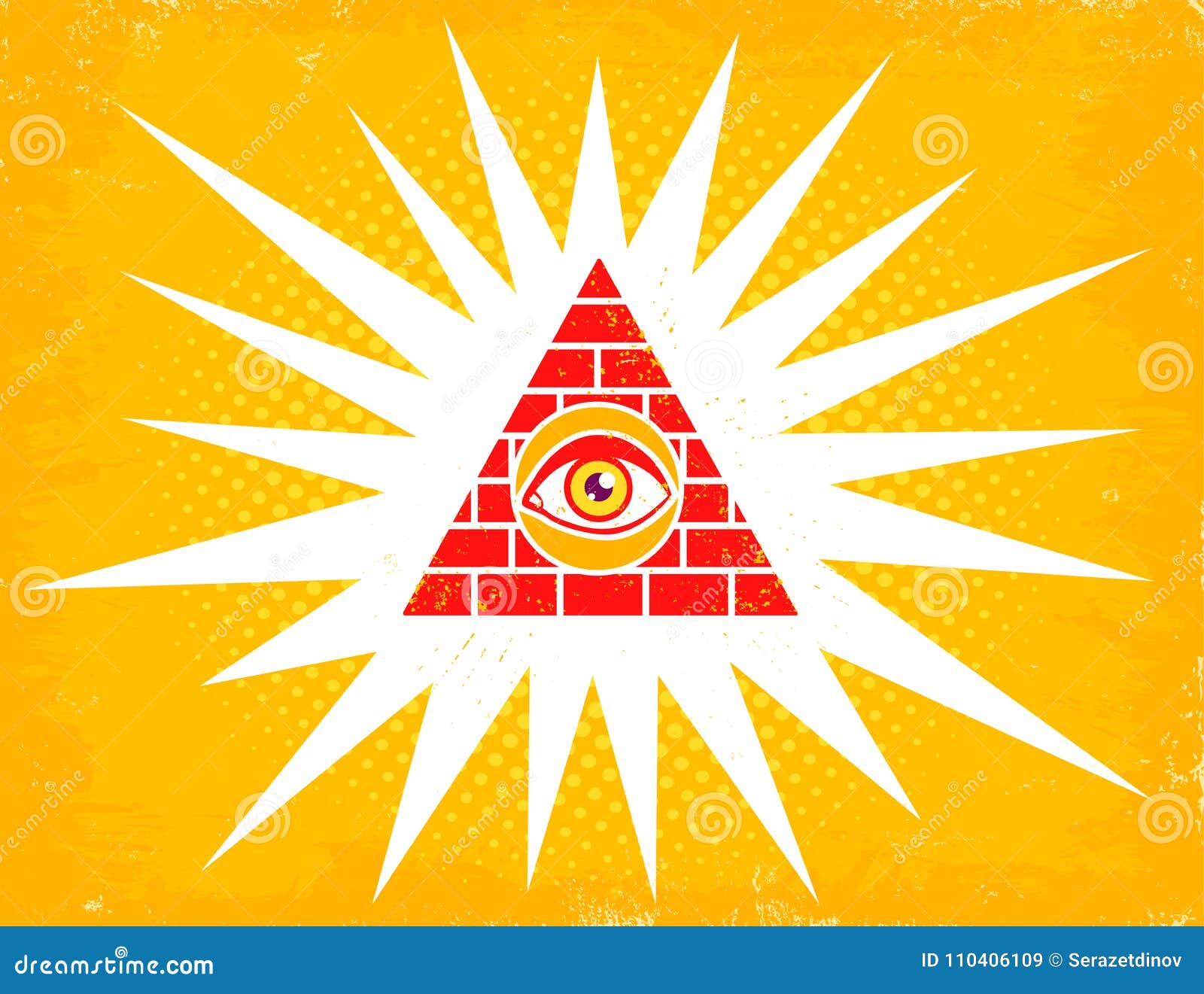 Eyeball Pyramid With Realistic Human Eyes With Red Iris Isolated On ...