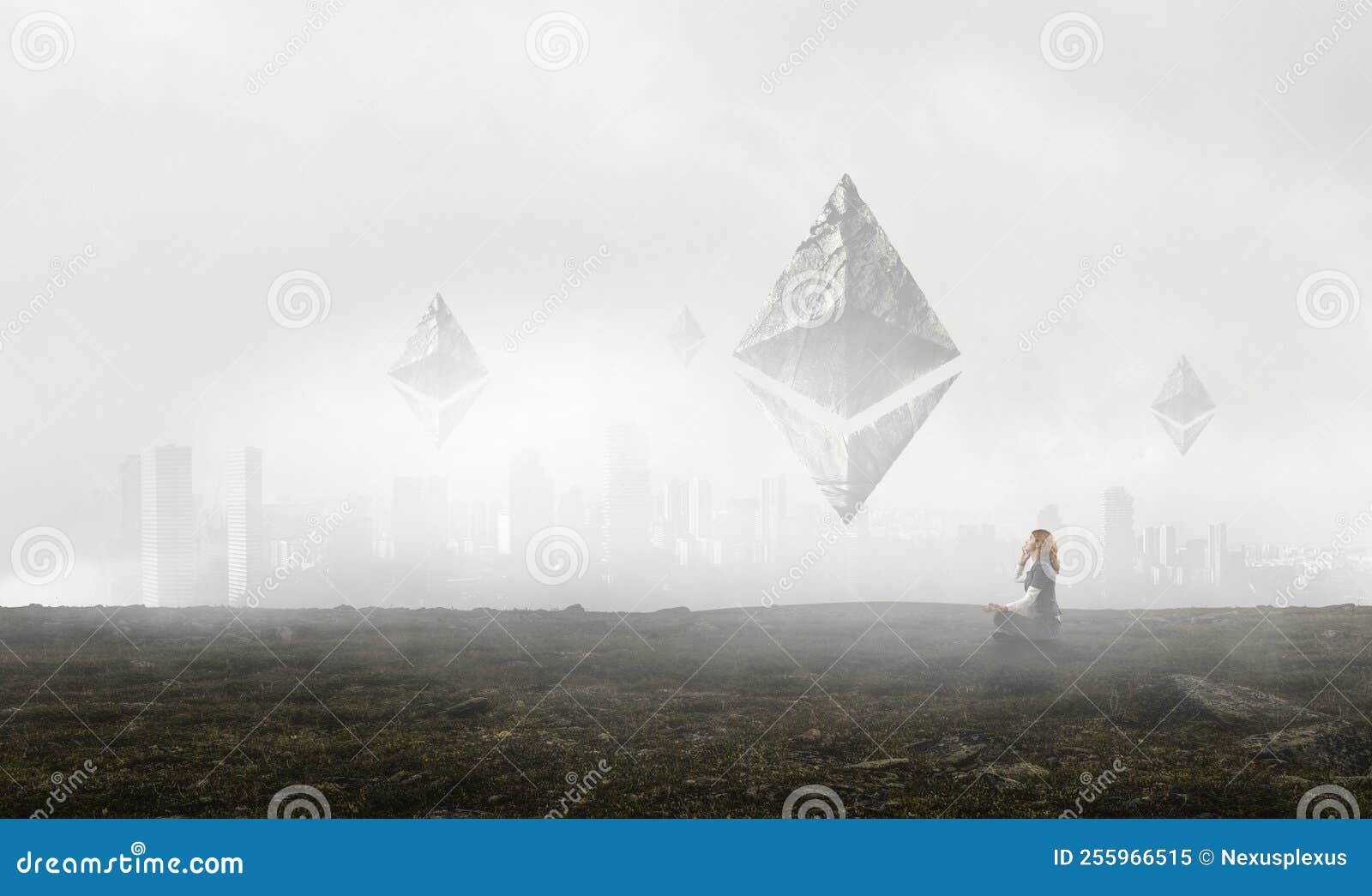 Pyramid Floating in the Air Stock Image - Image of rhombus, polygonal ...