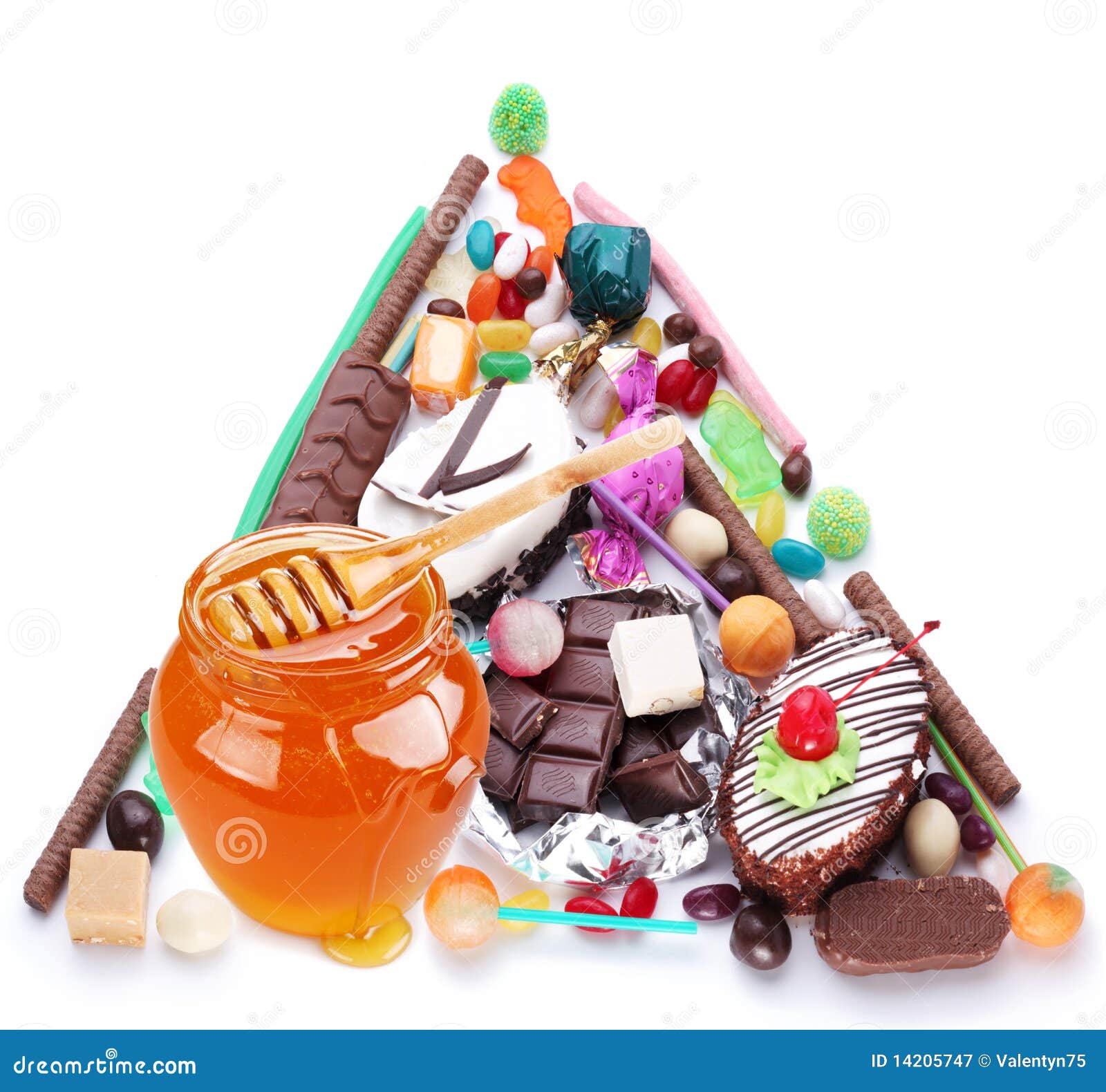 Pyramid in the Form of Sweets. Stock Image - Image of honey, collection ...