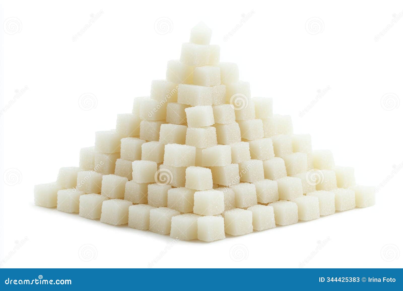 A Pyramid Formation Created with Sugar Cubes Standing on a Plain White ...