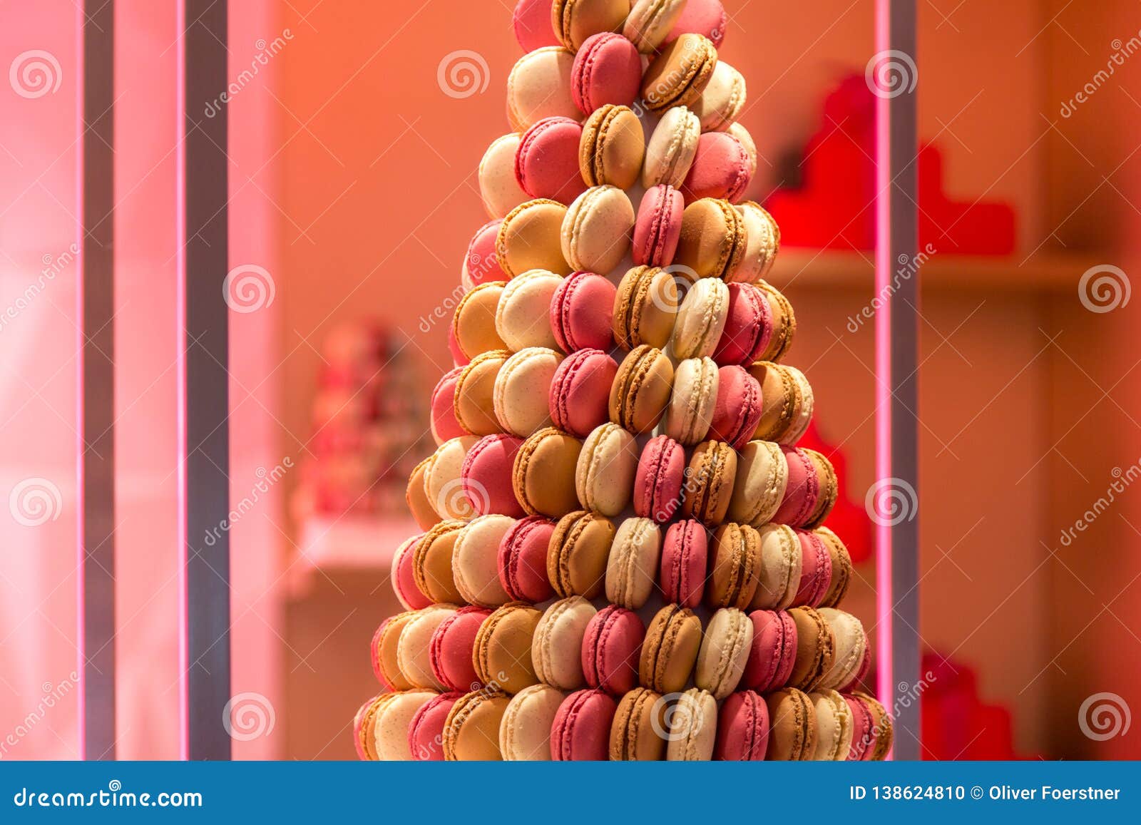 Pyramid of French Macarons stock photo. Image of birthday - 138624810