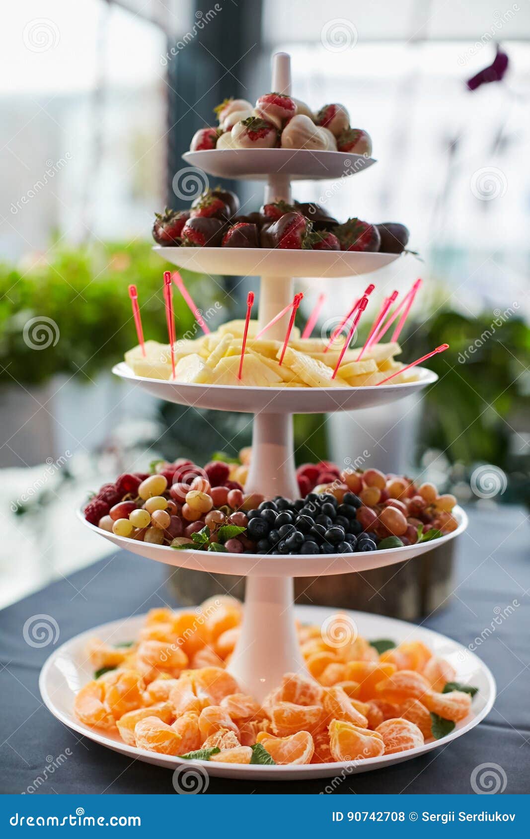 Pyramid of Fresh Fruits stock photo. Image of apple, blueberry - 90742708