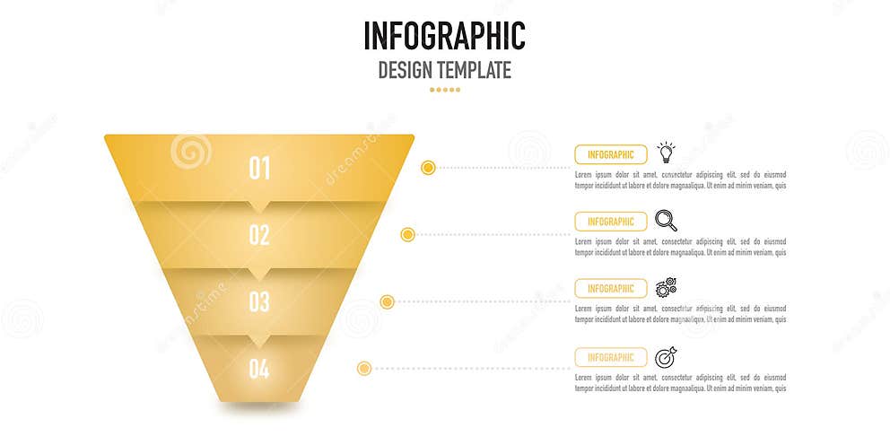 Funnel or Pyramid Mind Map Infographic for Business Presentation Stock ...