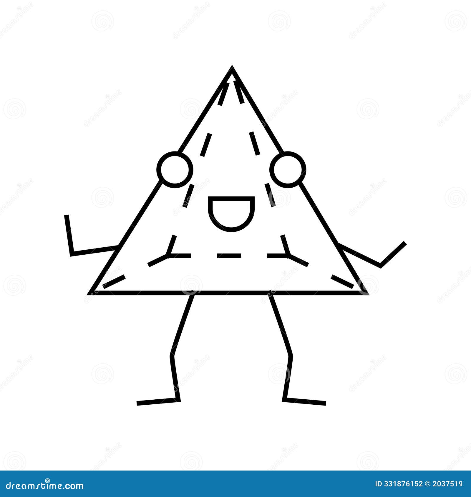 Pyramid Geometric Shape Character Line Icon Vector Illustration Stock ...